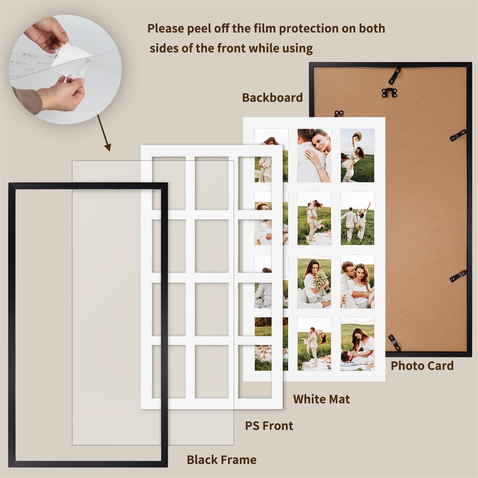 Snapklik.com : SPEPLA 12 Opening 4x6 Black Collage Picture Frames Set ...