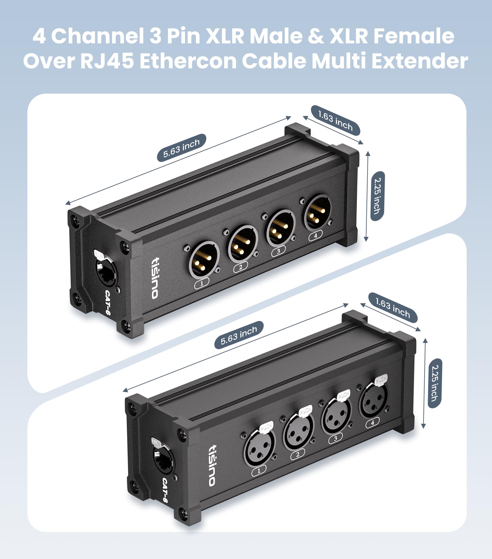 Snapklik.com : Tisino XLR Splitter 4-Channel Multi Network To XLR Cable ...