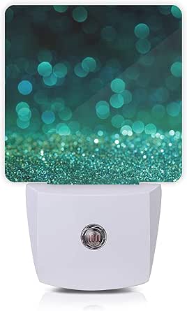 Oeaskly Green Glitter Night Light,Plug in Night Lights 0.5W Sleep ...