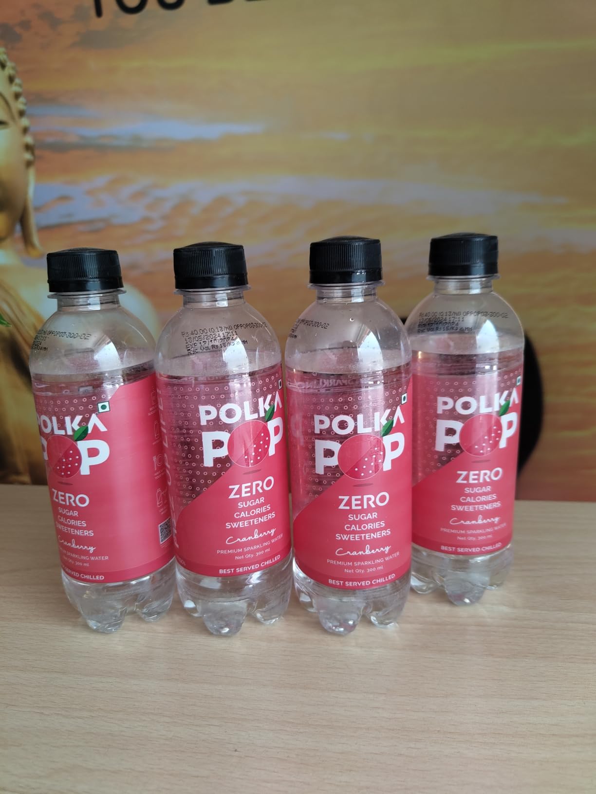 POLKA POP Cranberry Flavoured Sparkling (Fizzy) Water | Pack of 12 ...