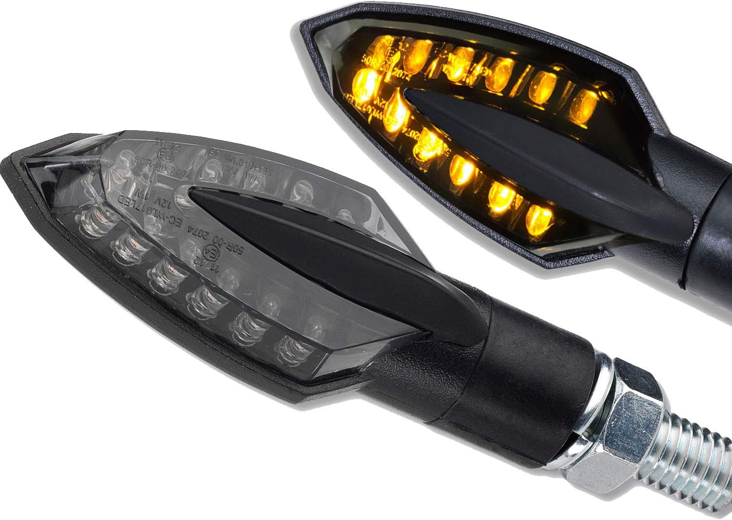 Germany Motorsports LED Mini Micro Motorrad Blinker Sliver schwarz ...