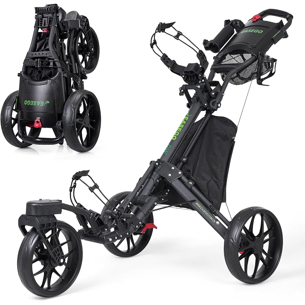 $33/mo - Finance Golf Push Cart 3 Wheel : 360° Swivel Front Wheels with ...