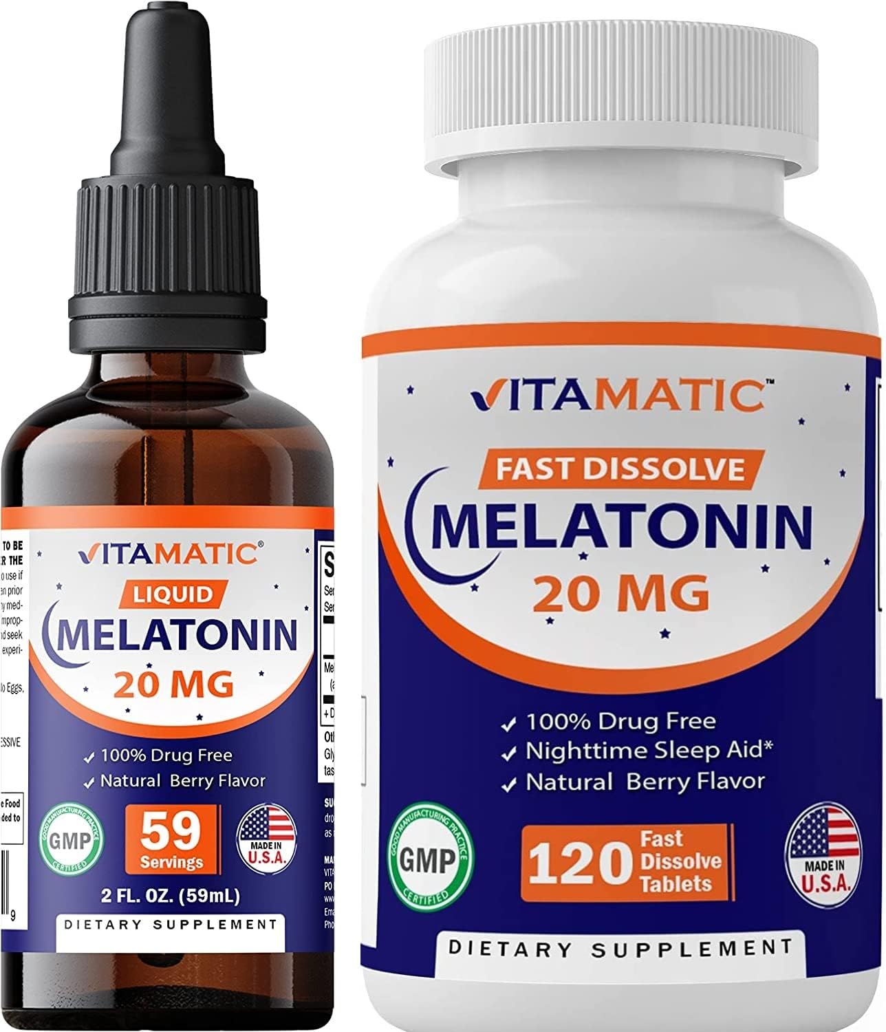 Amazon.com: Vitamatic Melatonin 20mg Liquid Tablets Combo : Health ...