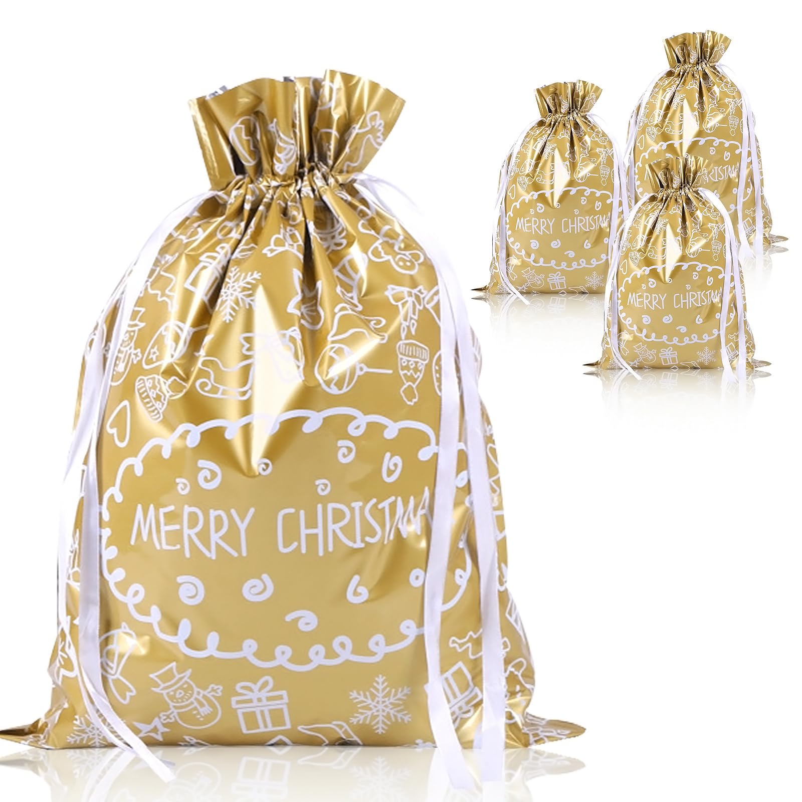 QRTDXP Brown 39 * 51cm Large Size Xmas Gift Wrapping Bag, 4pcs ...