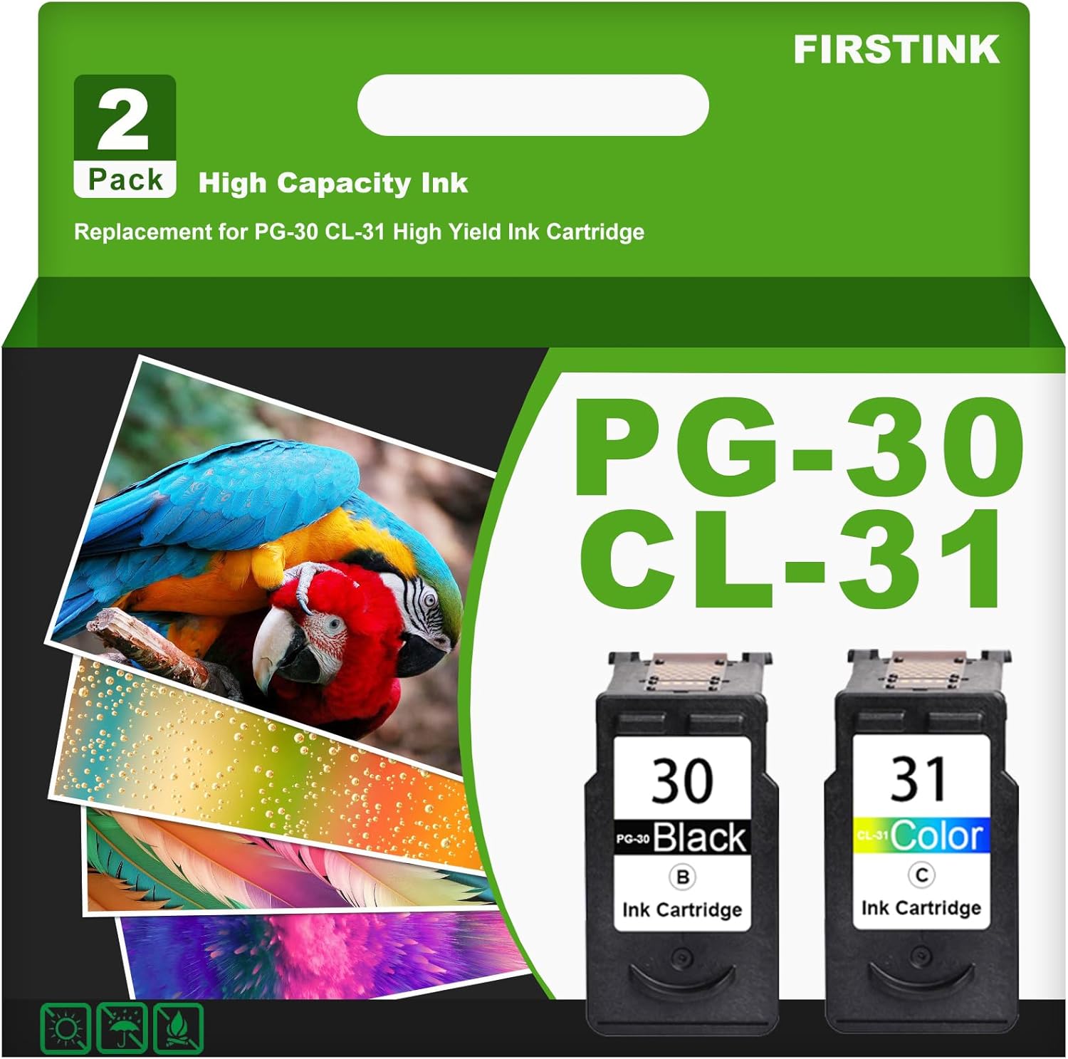 Amazon.com: FIRSTINK 2 Pack PG-30 CL-31 Ink Cartridges PG-30 Black and ...