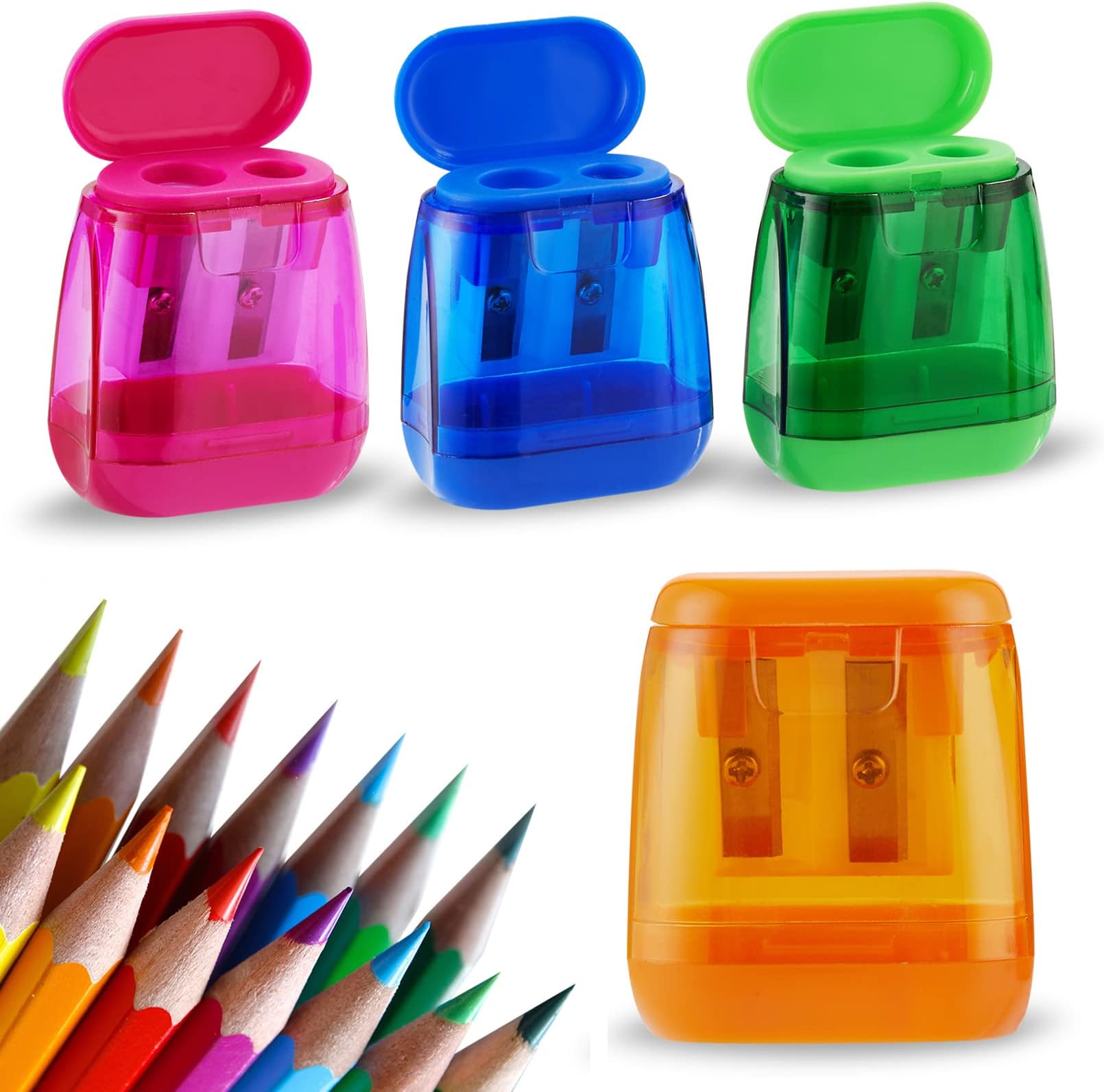 Amazon.com: Sargent Art 3 Manual Hole Pencil Sharpeners - 3 Holes With ...