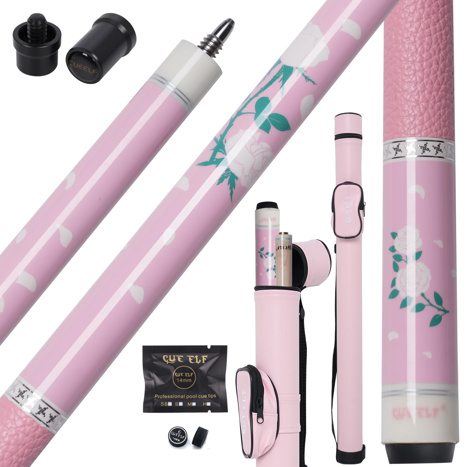 Snapklik.com : CUEELF Pink Pool Cue Stick 58inches Canadian Maple ...