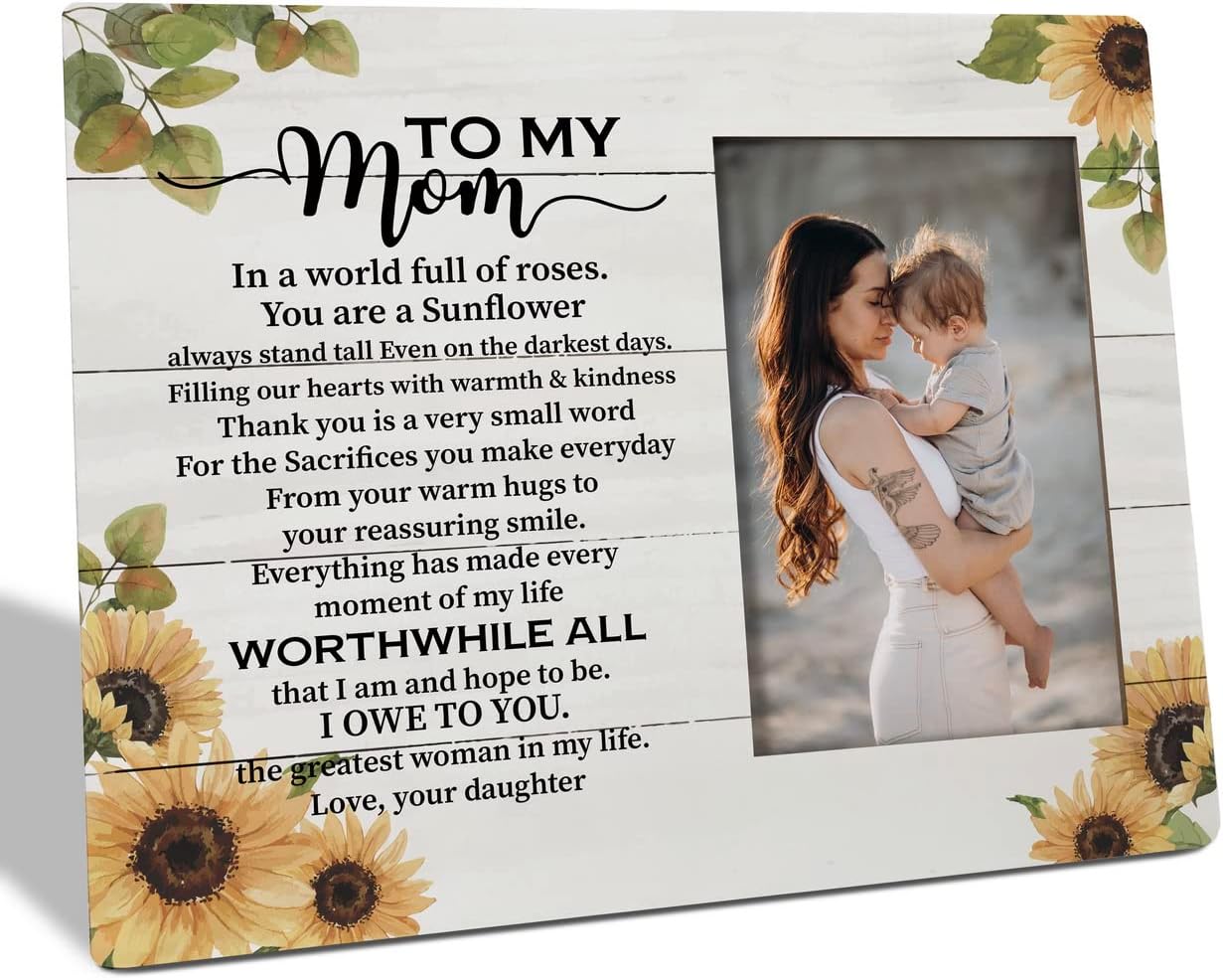 Amazon.com - To Mum Sunflower Picture Frame Plaque, Home Decor Gift for ...