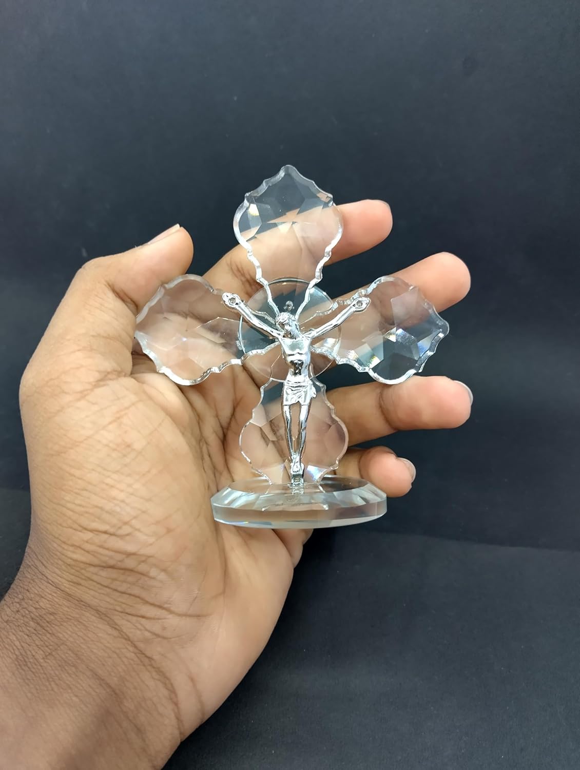 Glass Car Cross for Dashboard, Home, Office Desk etc Holy Cross Idol ...