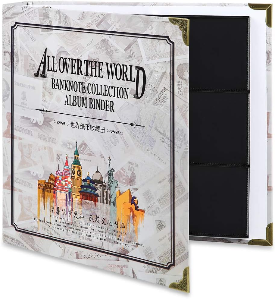 Amazon.com: 60 Pockets Currency Album-7.7" x 3.2" Banknotes Collecting ...