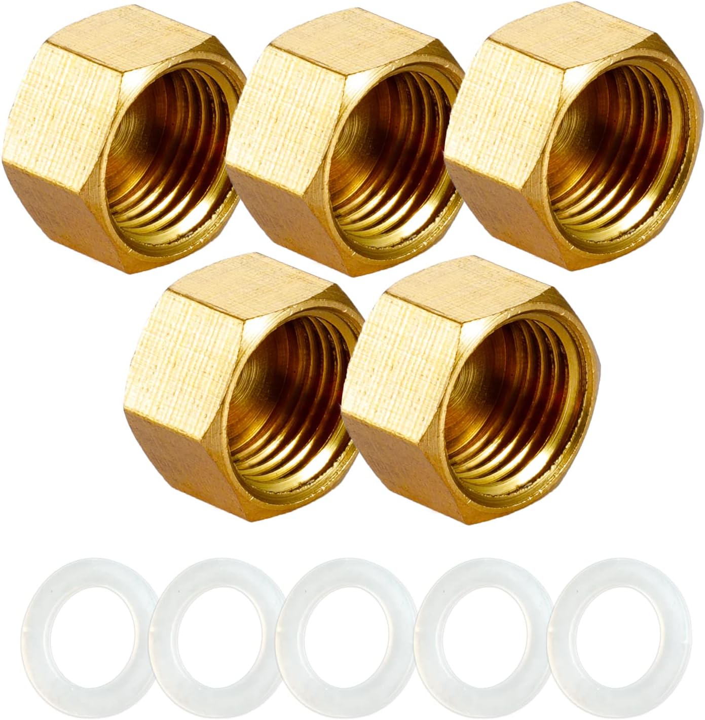 Amazon.com: Vis Brass Pipe Fitting, Cap, 1/4" NPT Female, Pack of 5 ...
