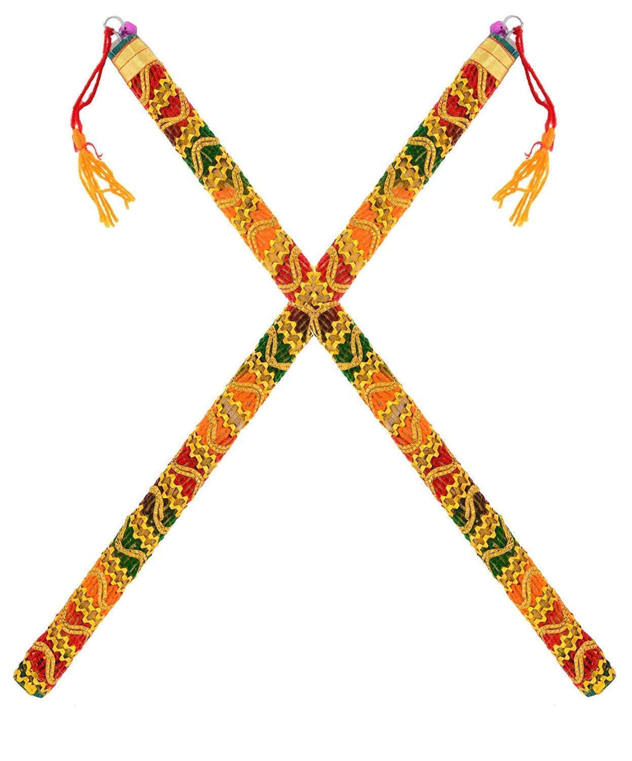 Avanti Creation Traditional Wooden Rajwadi Pairs Dandiya Sticks for ...
