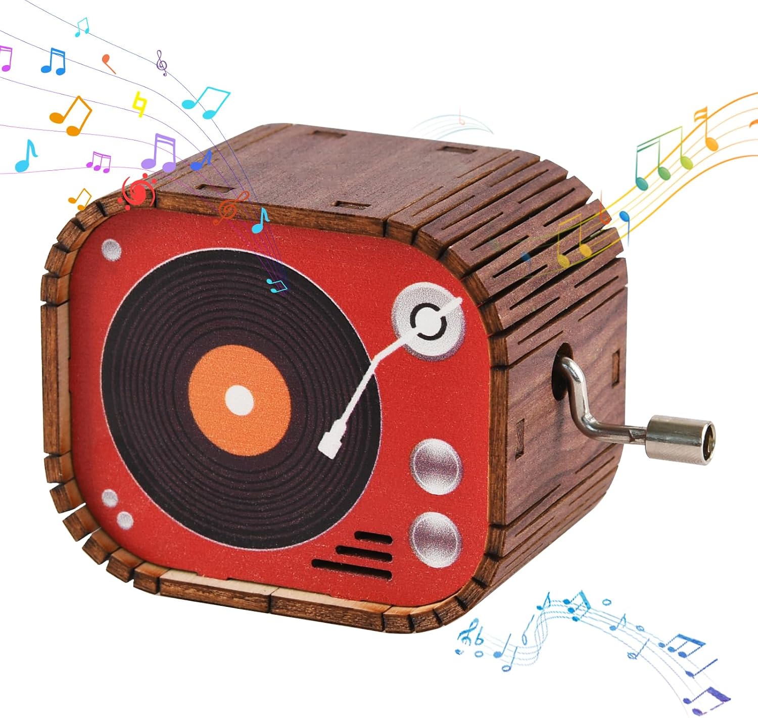 Amazon.com: Retro Hand Cranked Christmas Birthday Music Box, Min Wooden ...
