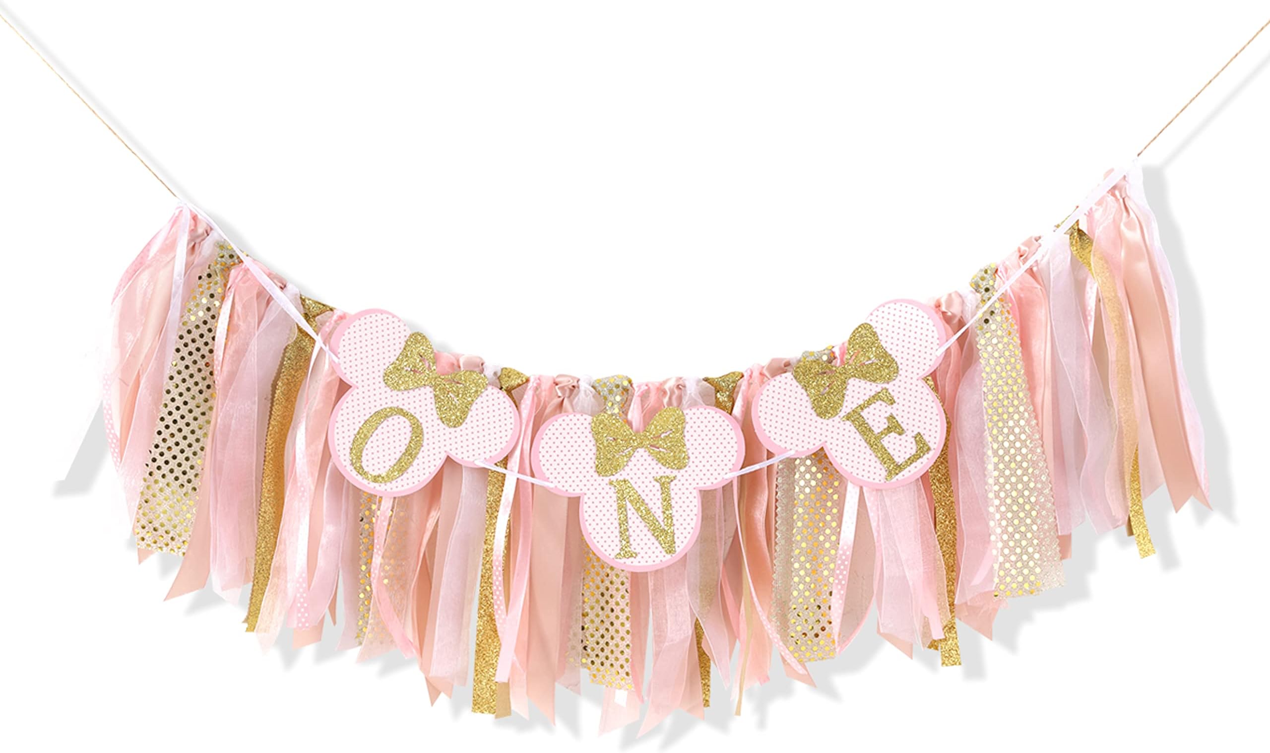 Amazon.com: Minnie One High Chair Banner - Mouse First Birthday ...