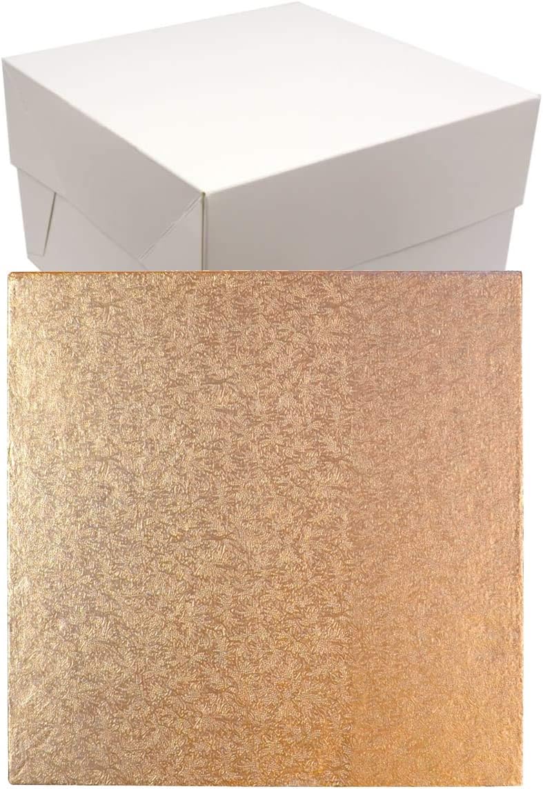 Art of Cake, Cake Board and Box -12 inch Square Cake Board and White ...