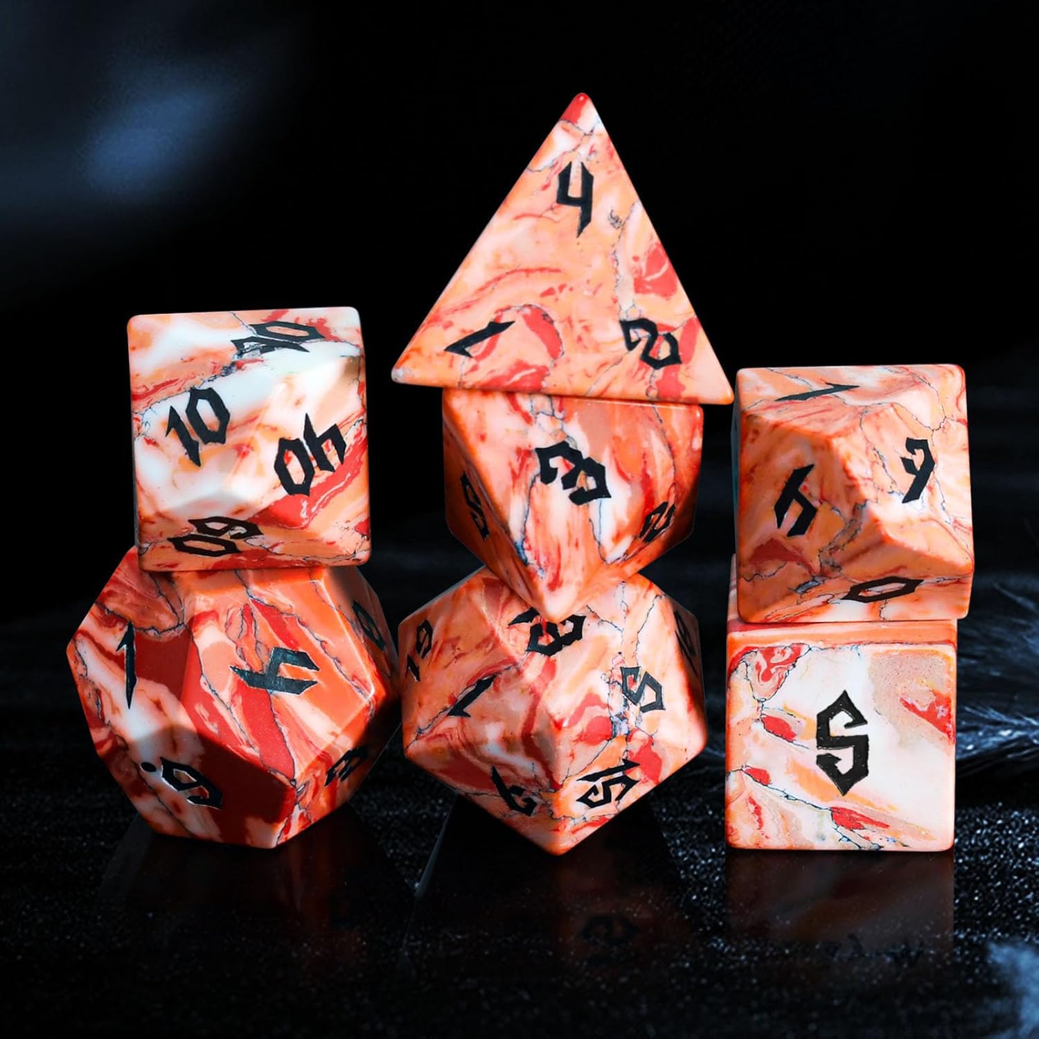 Amazon.com: LUCKY-M Gemstone Dice DND Dice Red Turquoise Dice Dungeons ...