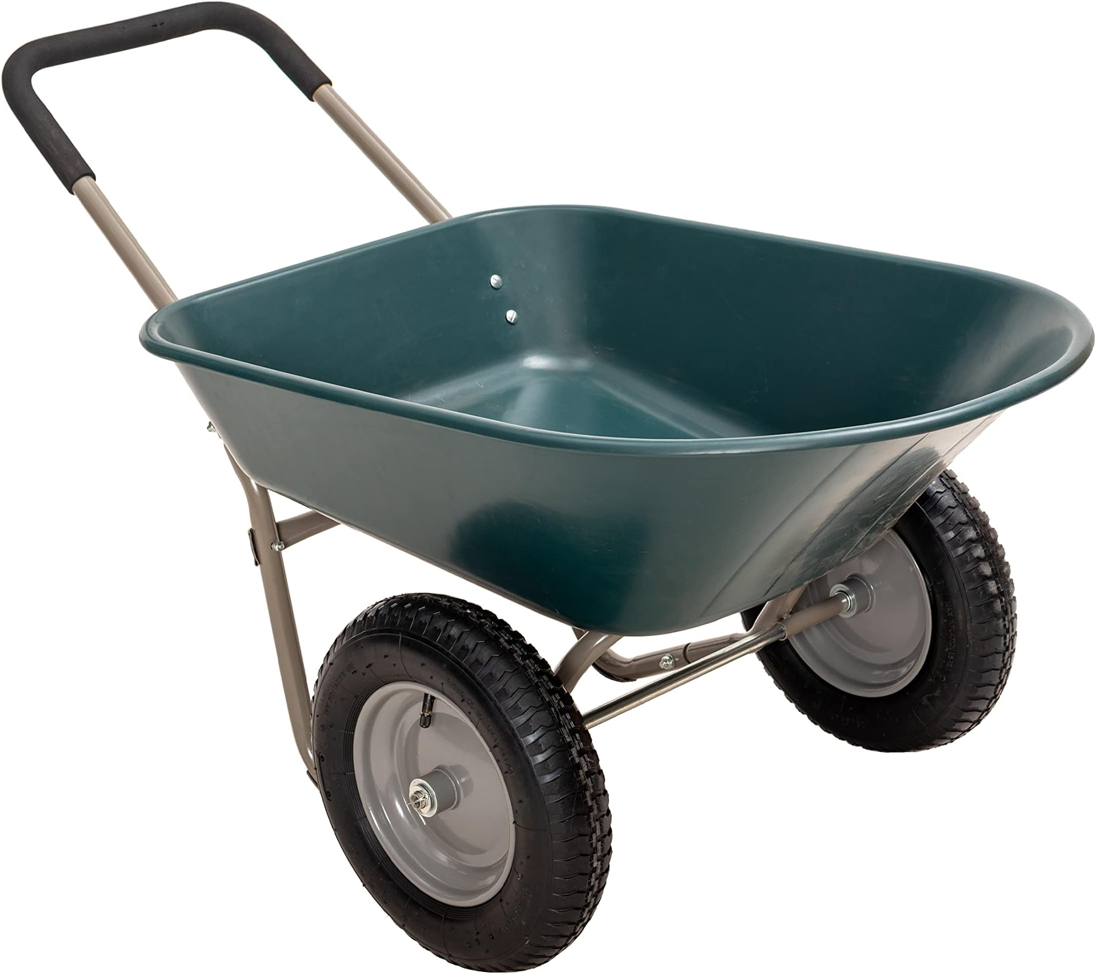 Heavy Duty Green Garden Trolley Wheelbarrow 85L Plastic Yard Barrow ...