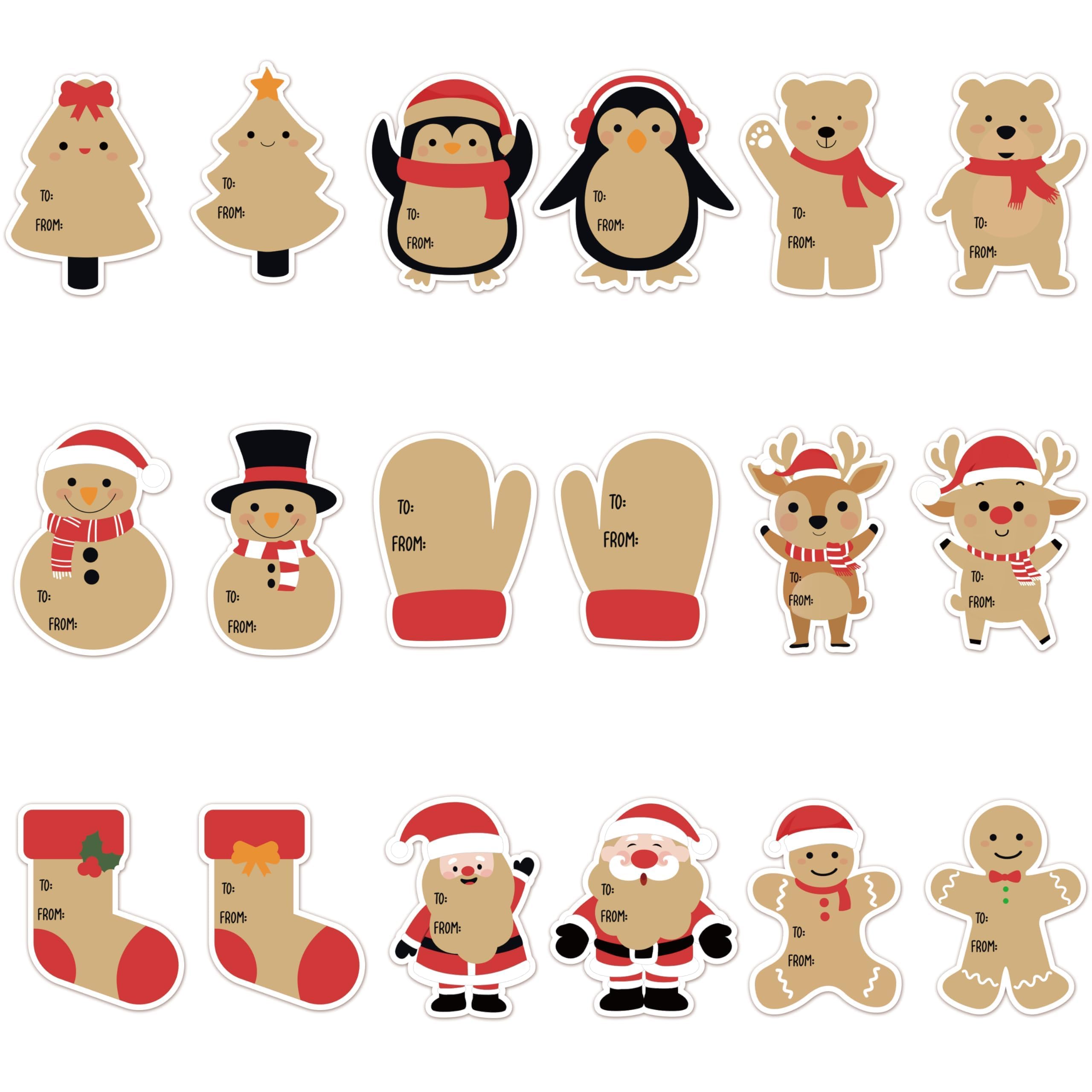 Snapklik.com : Christmas Name Tags Stickers - 540Pcs Winter Penguin ...