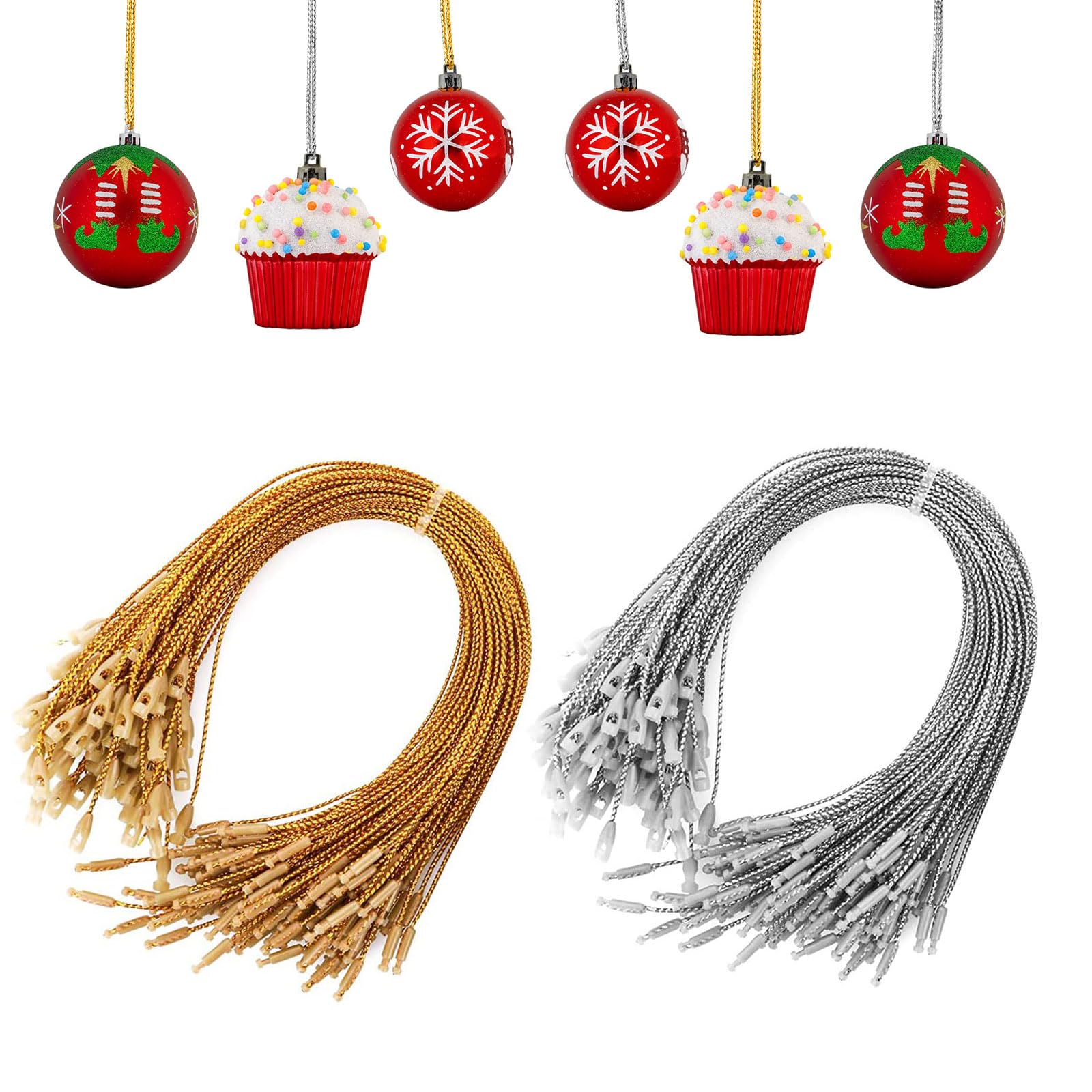 200Pcs Christmas Ornament Anchor Christmas Hanging Ornament with Snap ...