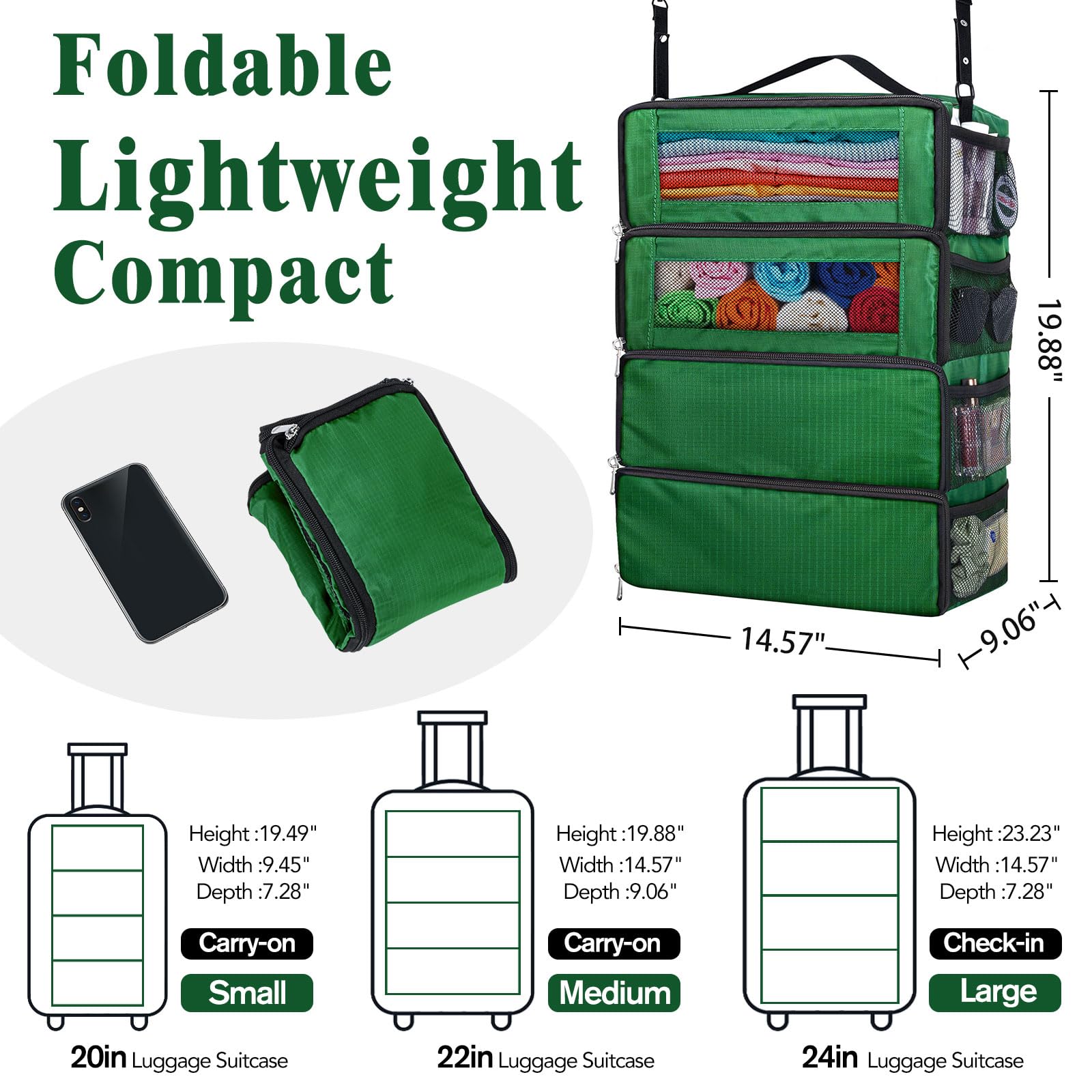 Snapklik.com : Suitcase Organizer - Carry On Closet Luggage Organizers ...