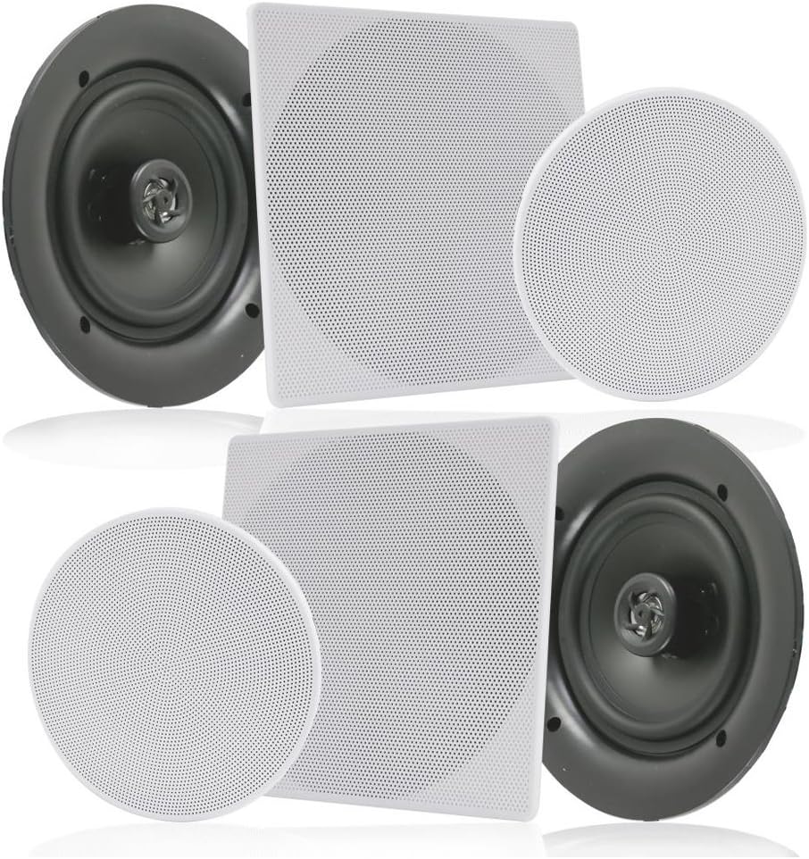 Amazon.com: Pyle Pair 10” Flush Mount in-Wall in-Ceiling 2-Way Speaker ...