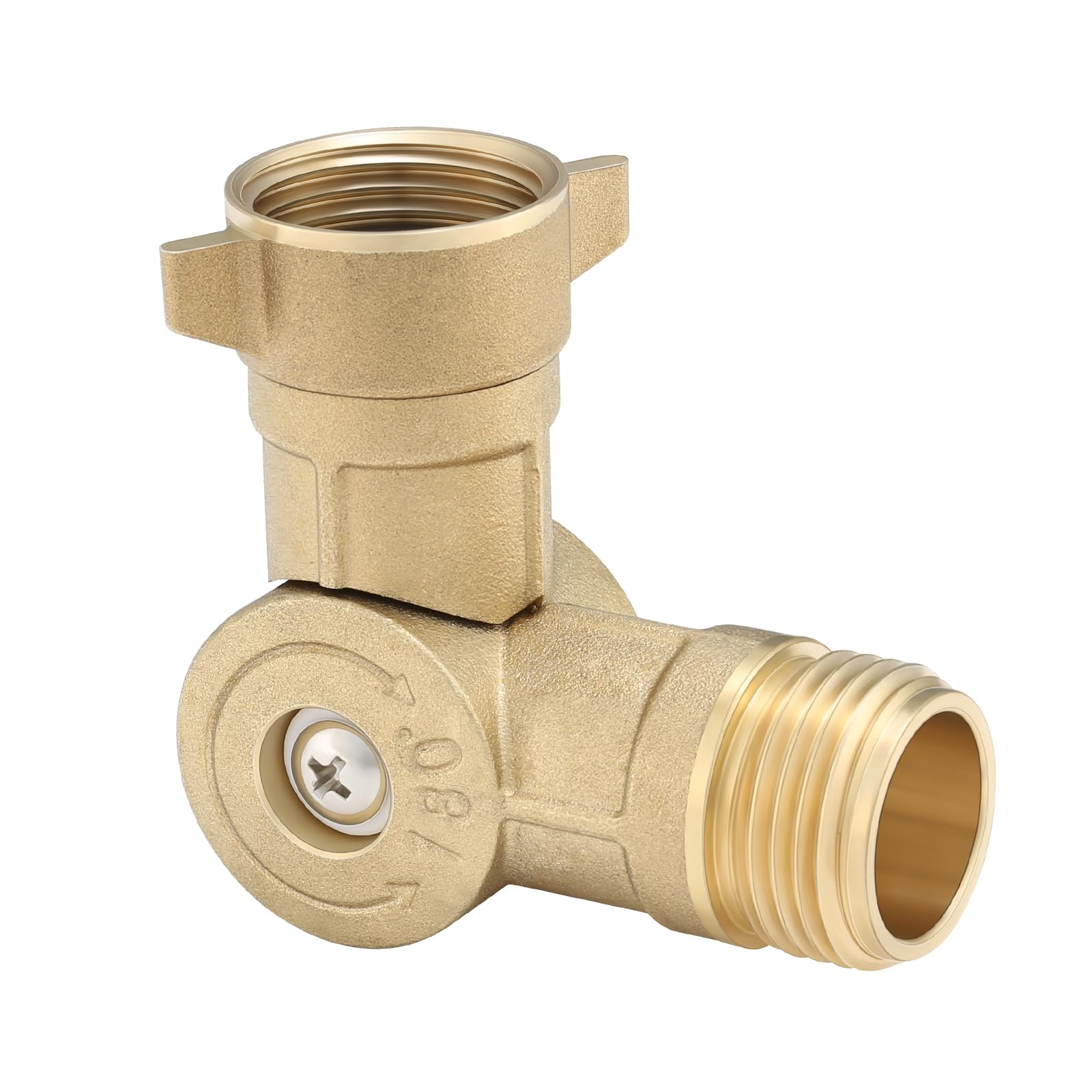 Snapklik.com : MEASUREMAN RV 180-Degree Rotating Brass Hose Elbow Connector