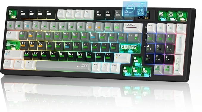 Amazon.com: Womier M90 Creamy Keyboard with Number Pad, Wireless Gaming ...