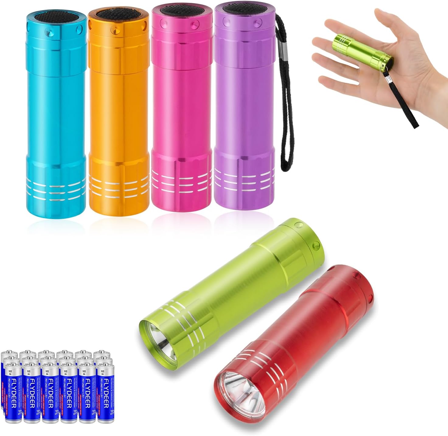 KunHe 6 Pack Stocking Stuffers Small Mini LED Flashlight Christmas ...