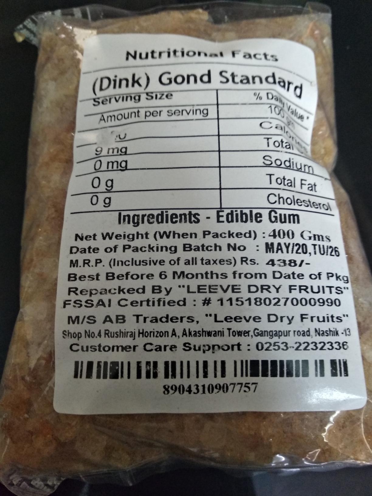 Leeve Dry Fruits Dink Gond Standard, 400G : Amazon.in: Grocery ...