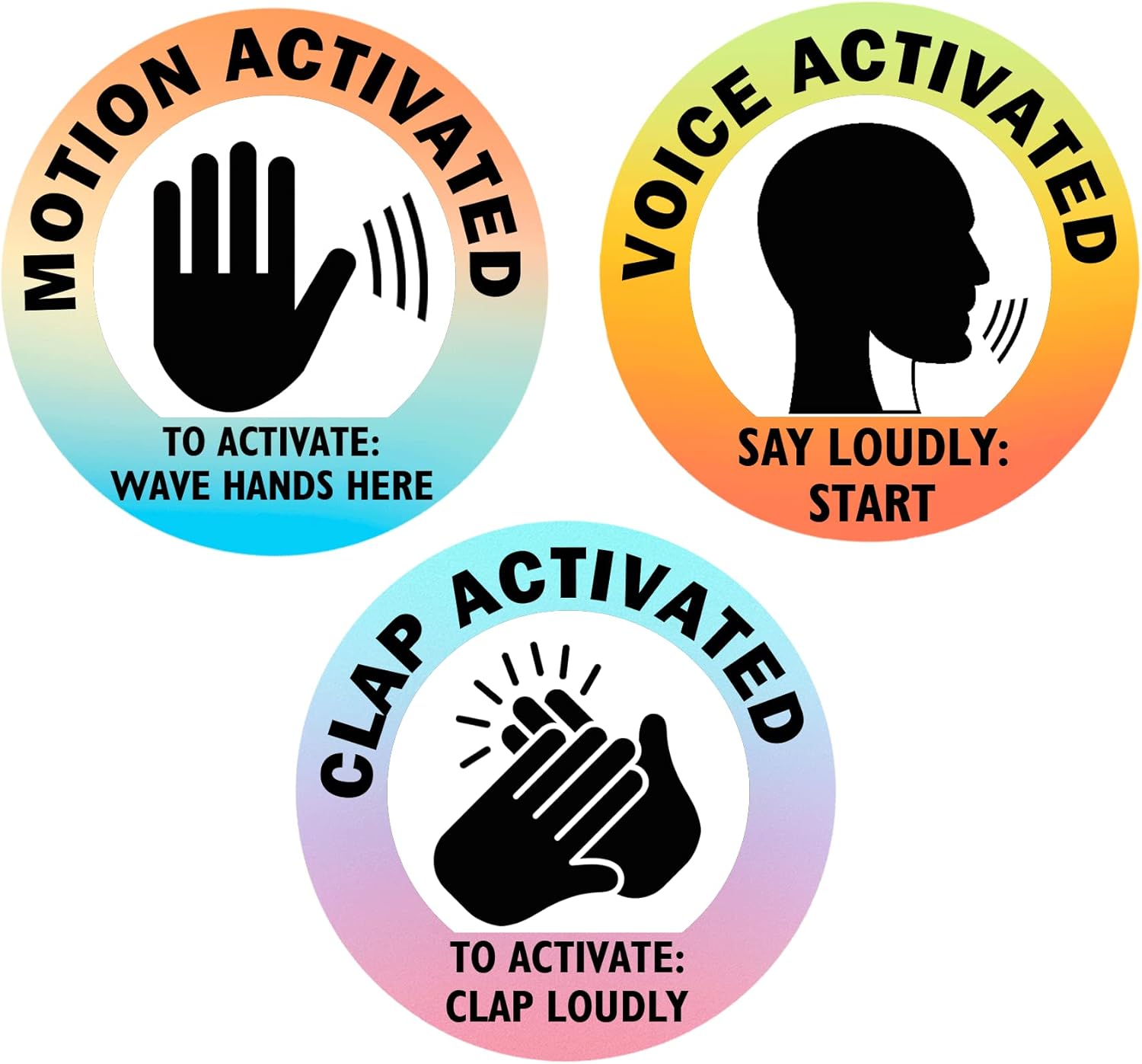 Amazon.com: Pack of 120 Pcs Voice Clap Motion Activated Stickers Funny ...