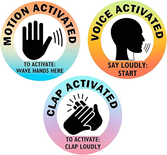 Amazon.com: Pack of 120 Pcs Voice Clap Motion Activated Stickers Funny ...