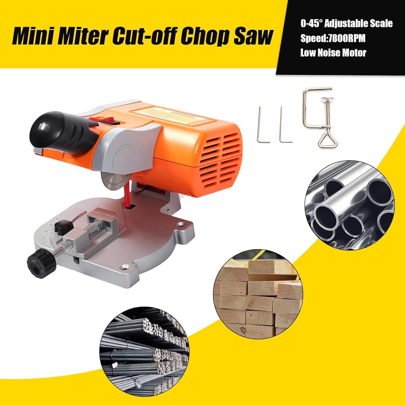 Mini Saw Electric Machine, 90W 7800r/min Portable Mini Chop Saw, Max 45 ...