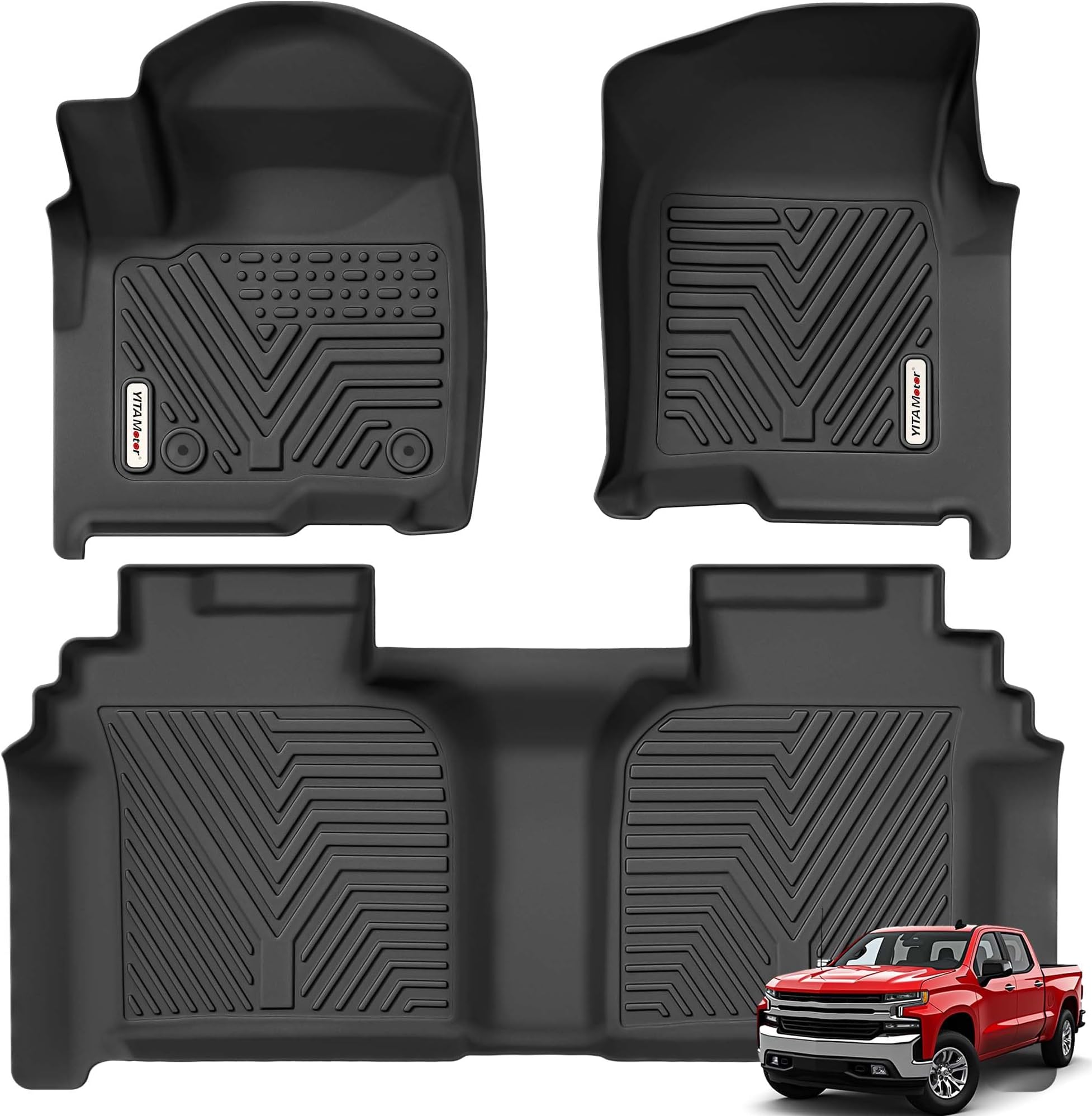 Amazon.com: YITAMOTOR Floor Mats Fit for 2019-2025 Chevrolet Silverado ...