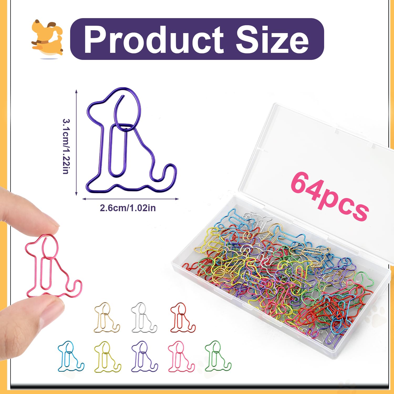 Cute Paper Clips Dokpav 50 PCS Dog Shaped Paper Clips, Funny Cute ...