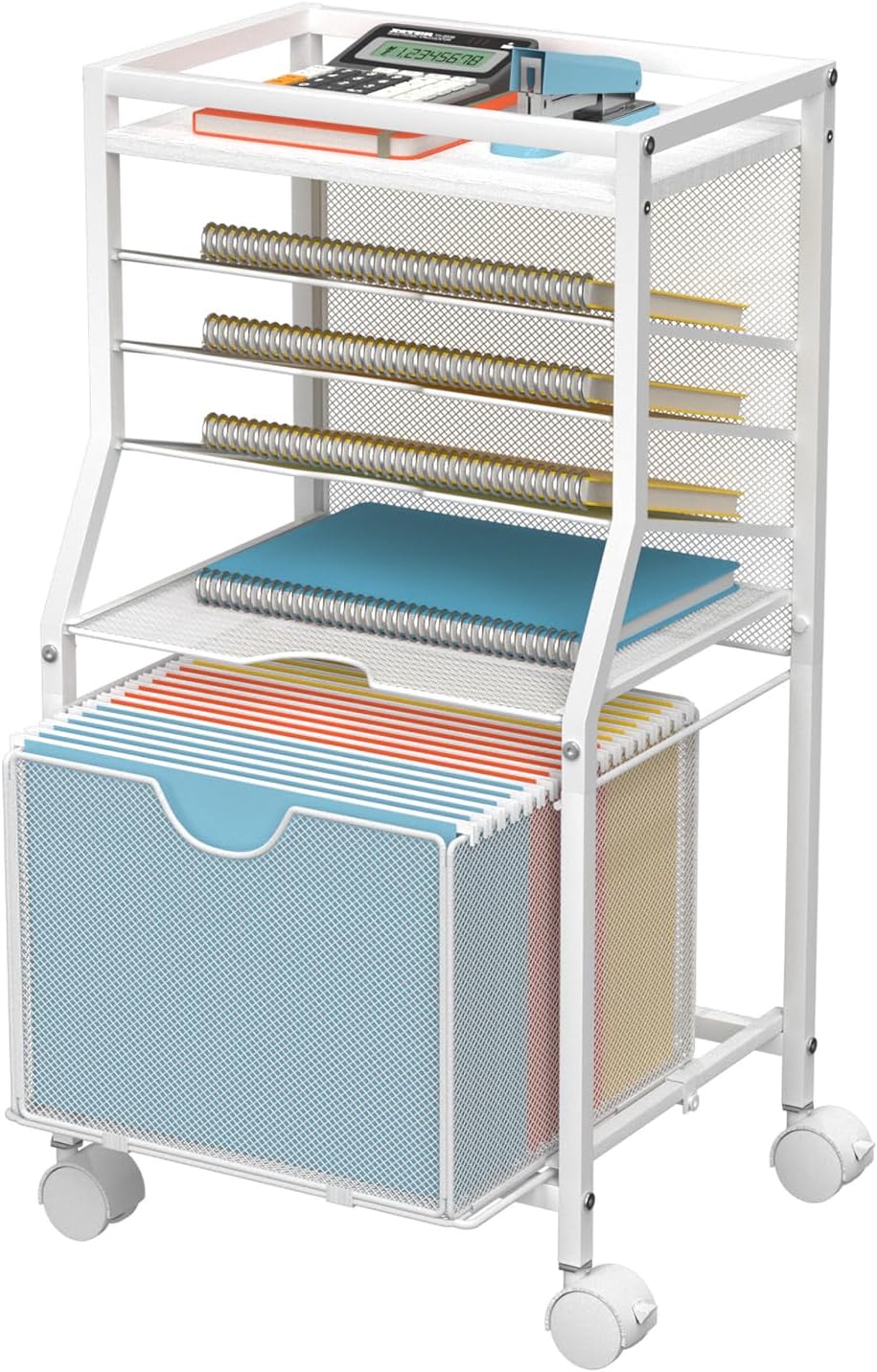 Amazon.com: BOHDK Rolling File Cart, 6-Tier Desk File Organizer on ...