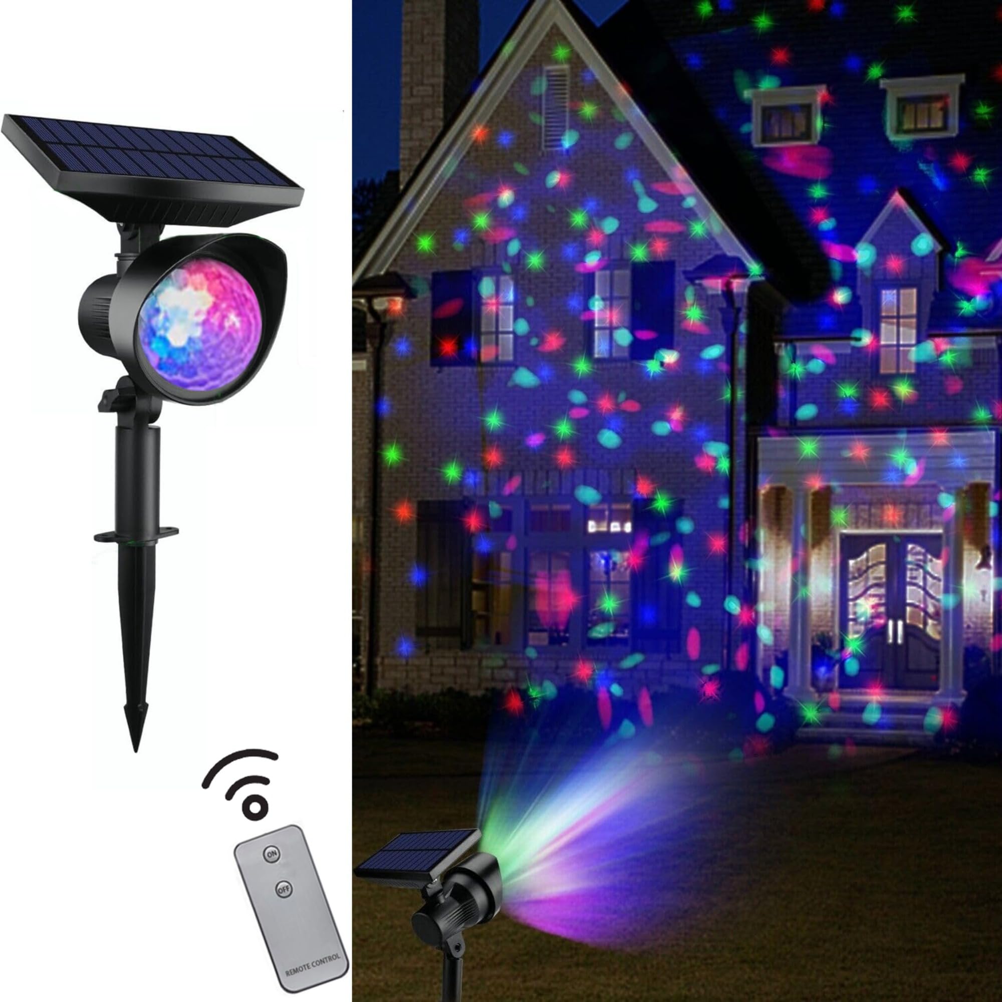 Amazon.com: DANGGEOI Colorful Solar Christmas Projector Lights ...