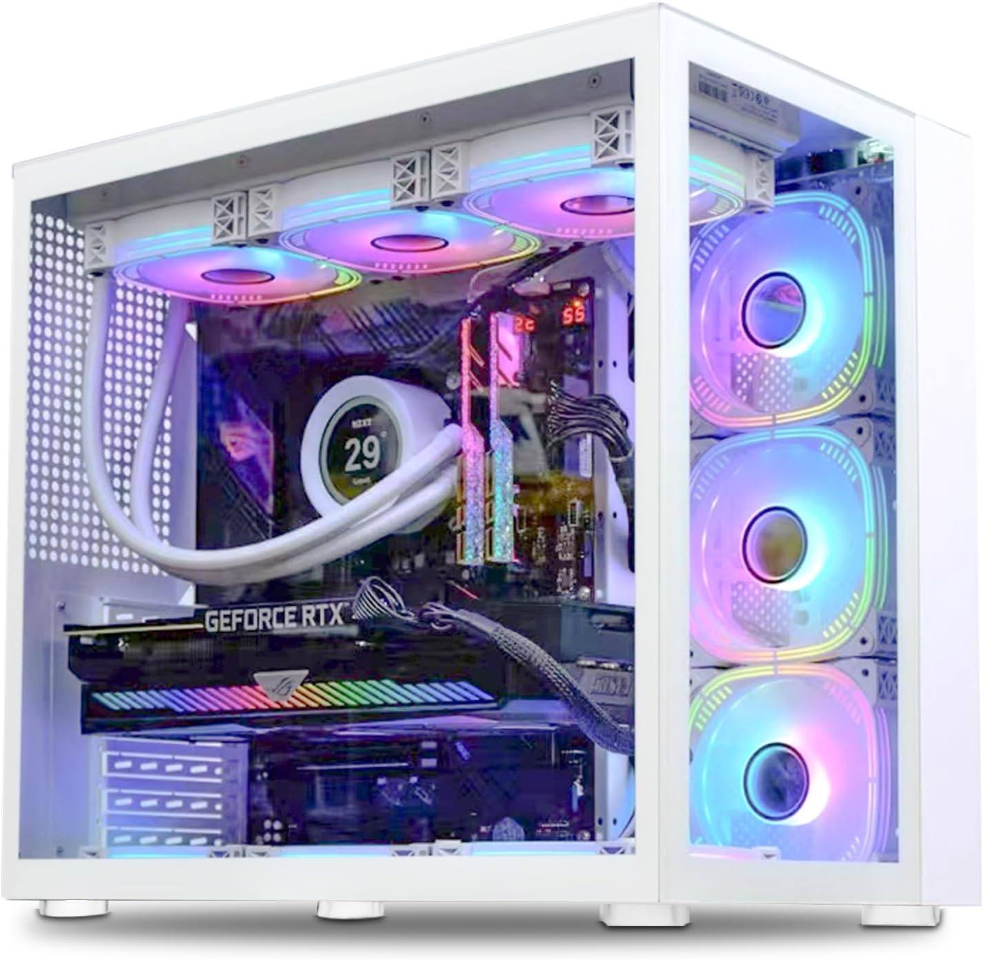 SZD S580 ATX Mid-Tower PC Case, Desktop Gaming Computer Chasssis, Front ...