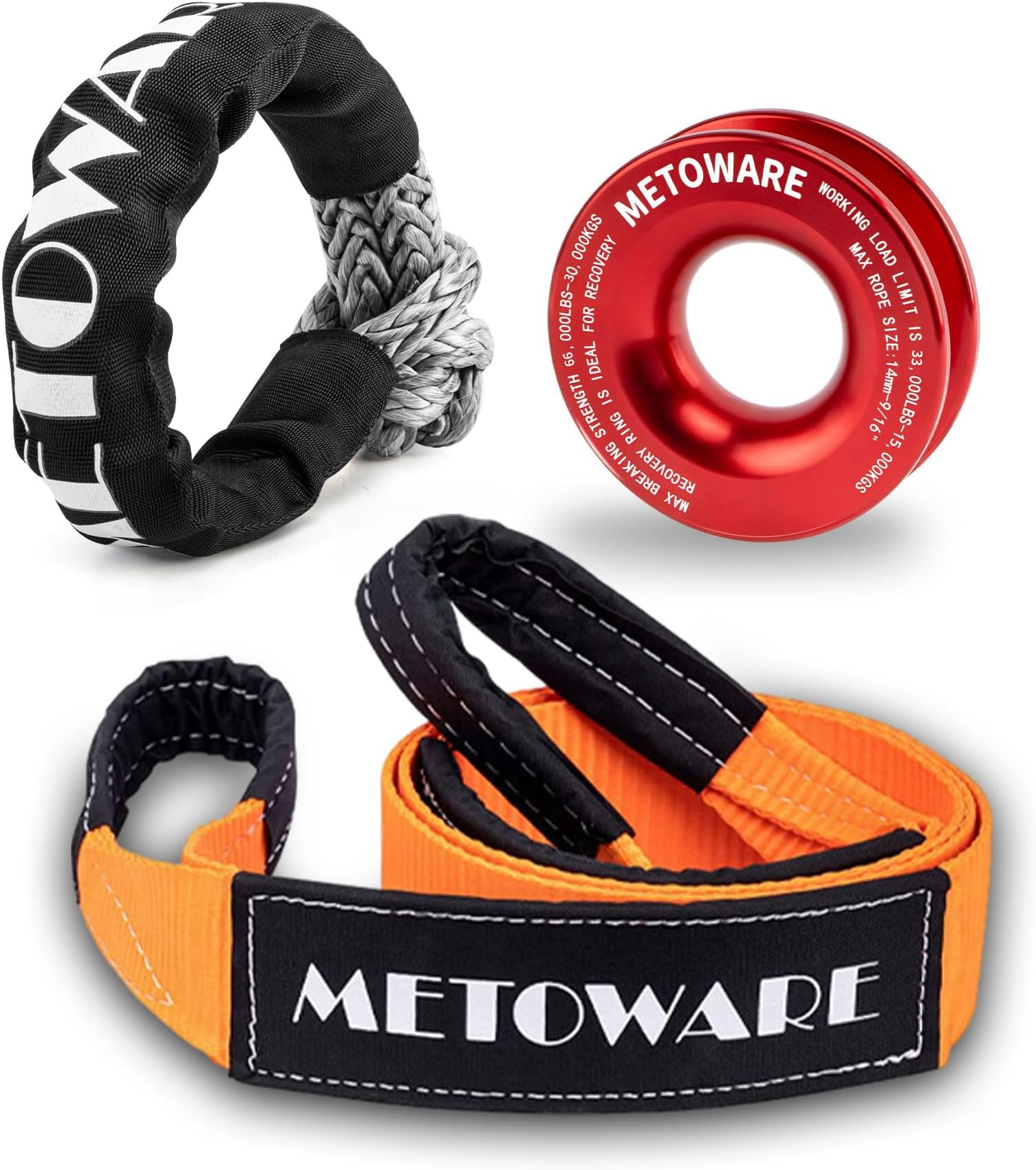 Amazon.com: METOWARE Snatch Block Ring, Winch Pulley with 1/2'' Soft ...