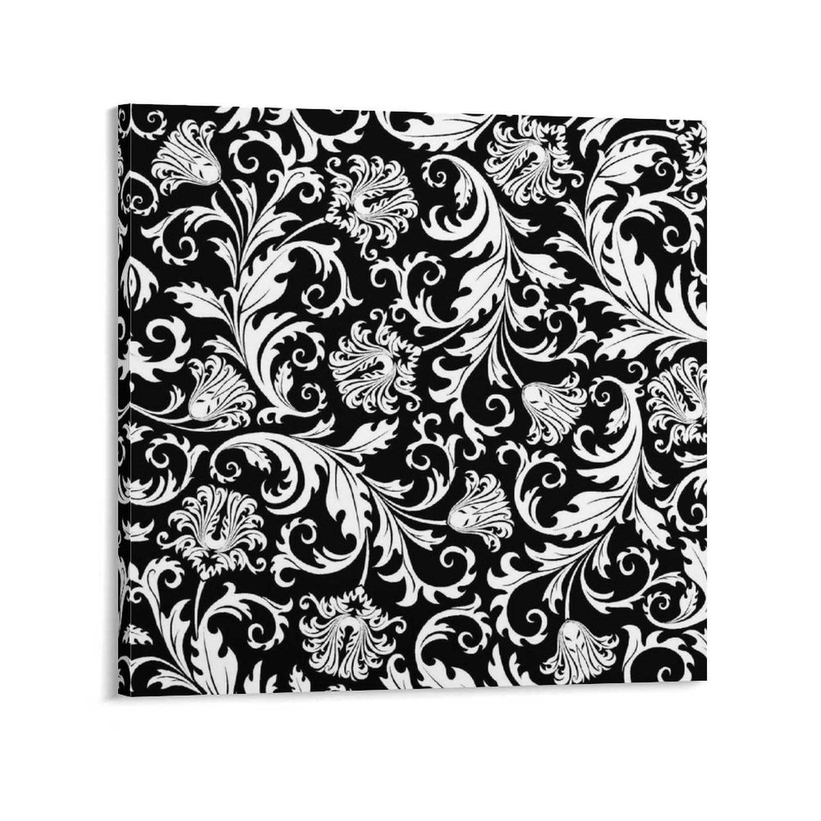 Black And White Damask Pattern Wallpaper