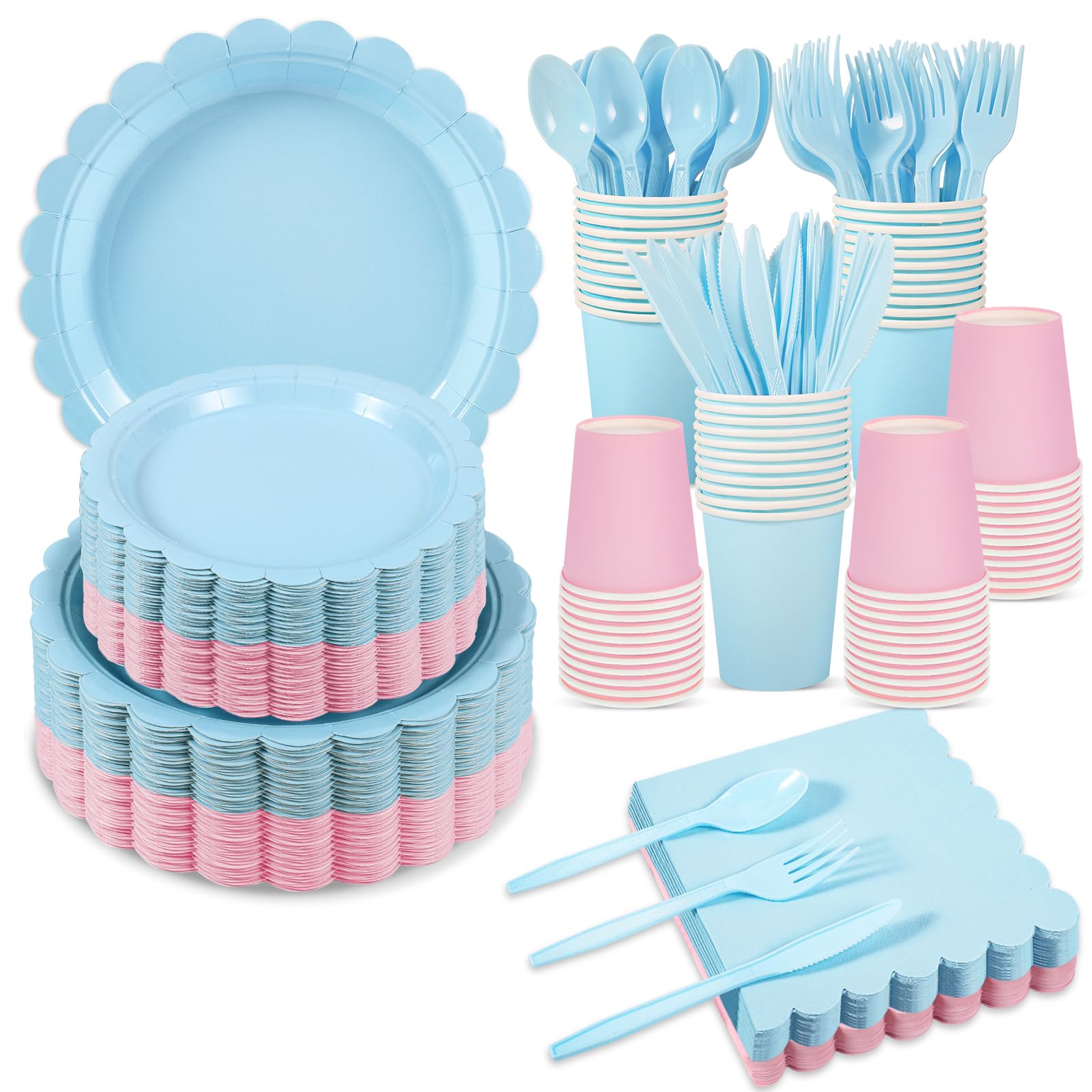 Amazon.com: Xiangqu 350 Pcs Baby Gender Reveal Plates and Napkins, 50 ...