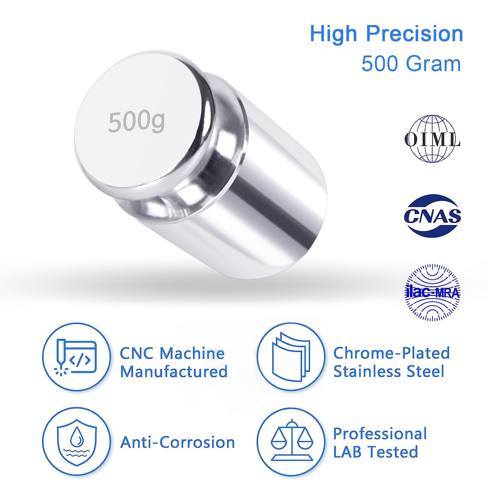 Snapklik.com : QP 500g Calibration Weights, OIML M1 High Precision Gram Weights, Stainless Steel ...