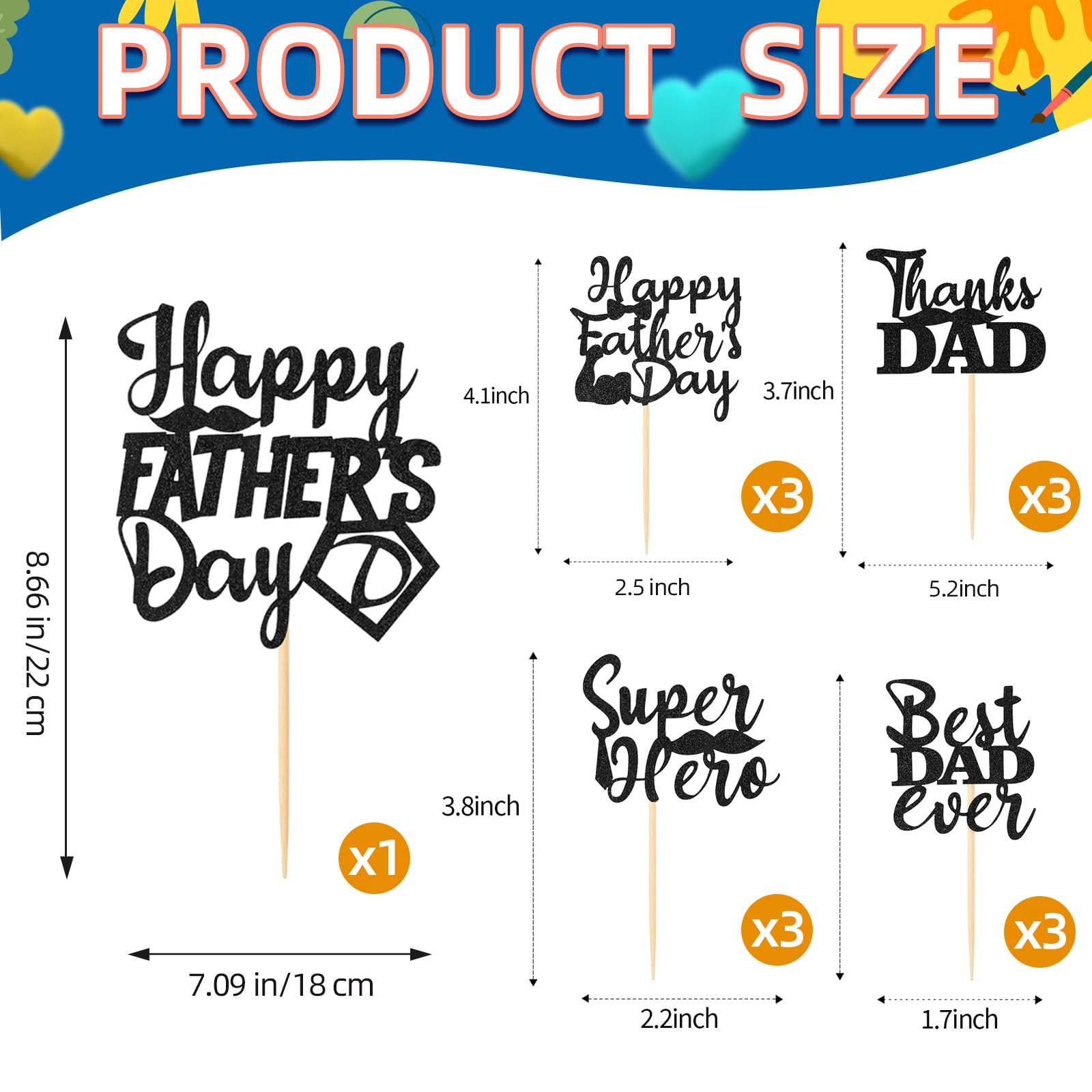 Happy Fathers Day Cupcake Toppers , Fathers Day Toppers, Gold Mirror ...