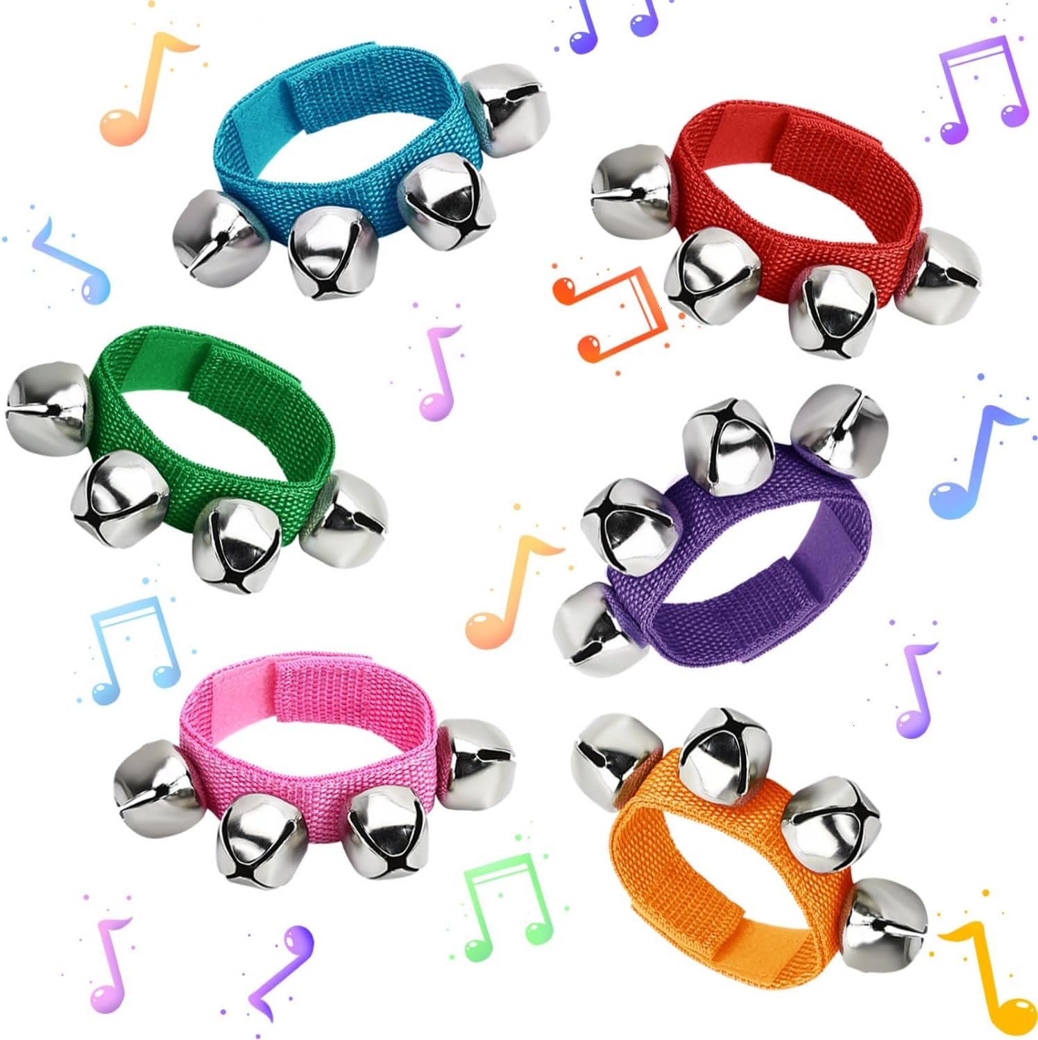 Amazon.com: YoleShy 6 PCS Jingle Bells Instrument, Wrist Bells Hand ...
