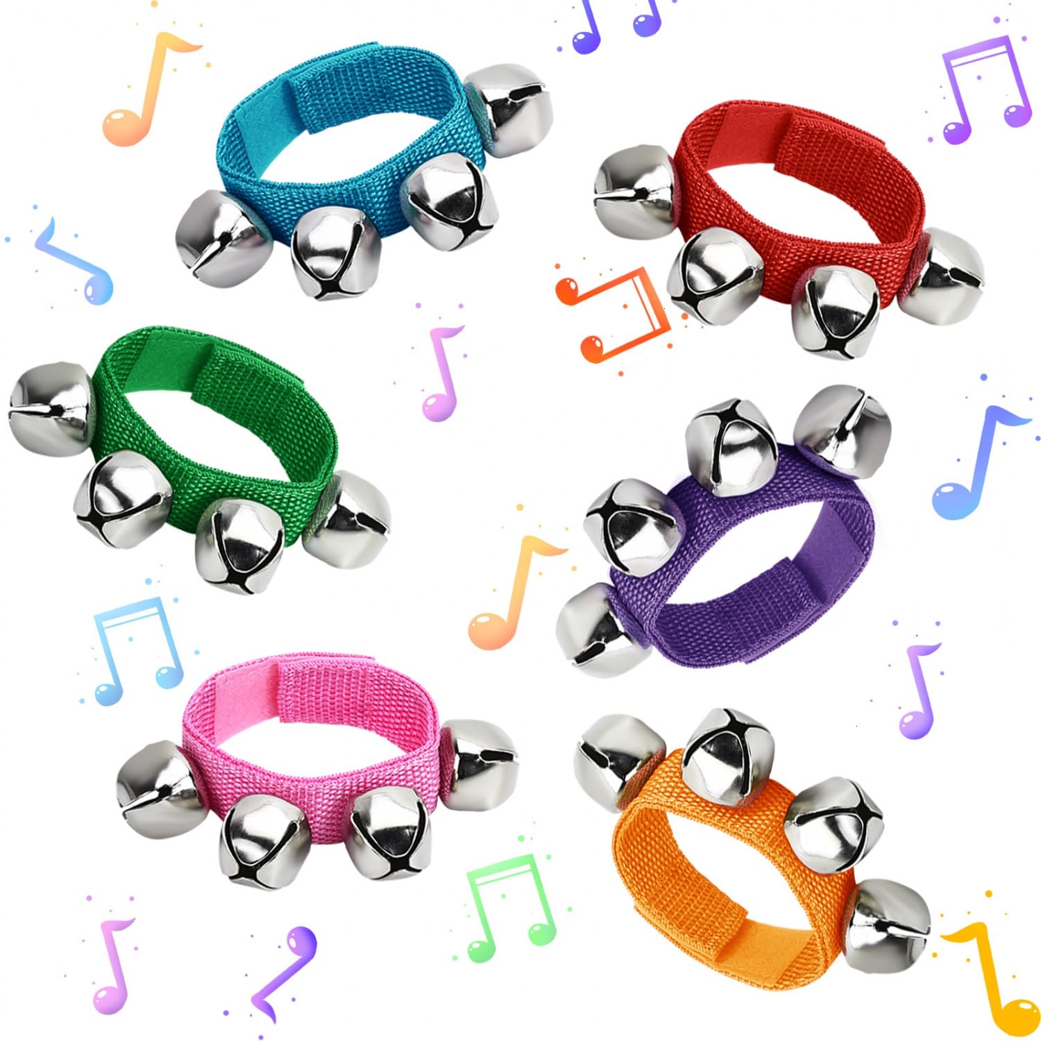 Amazon.com: YoleShy 6 PCS Jingle Bells Instrument, Wrist Bells Hand ...