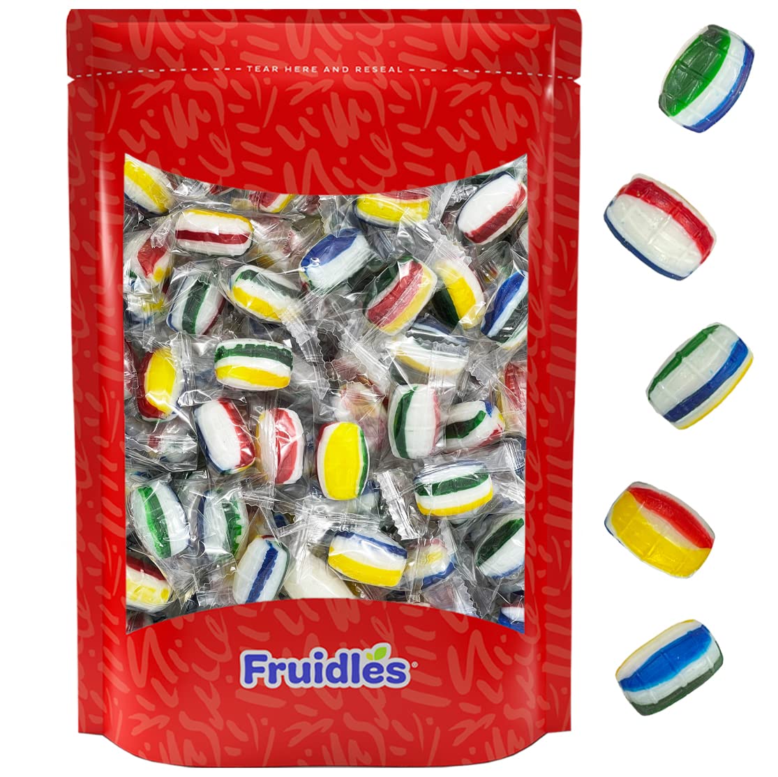 Amazon.com : Striped Cherry Flavored Barrels, Hard Candy Treats, Kosher ...