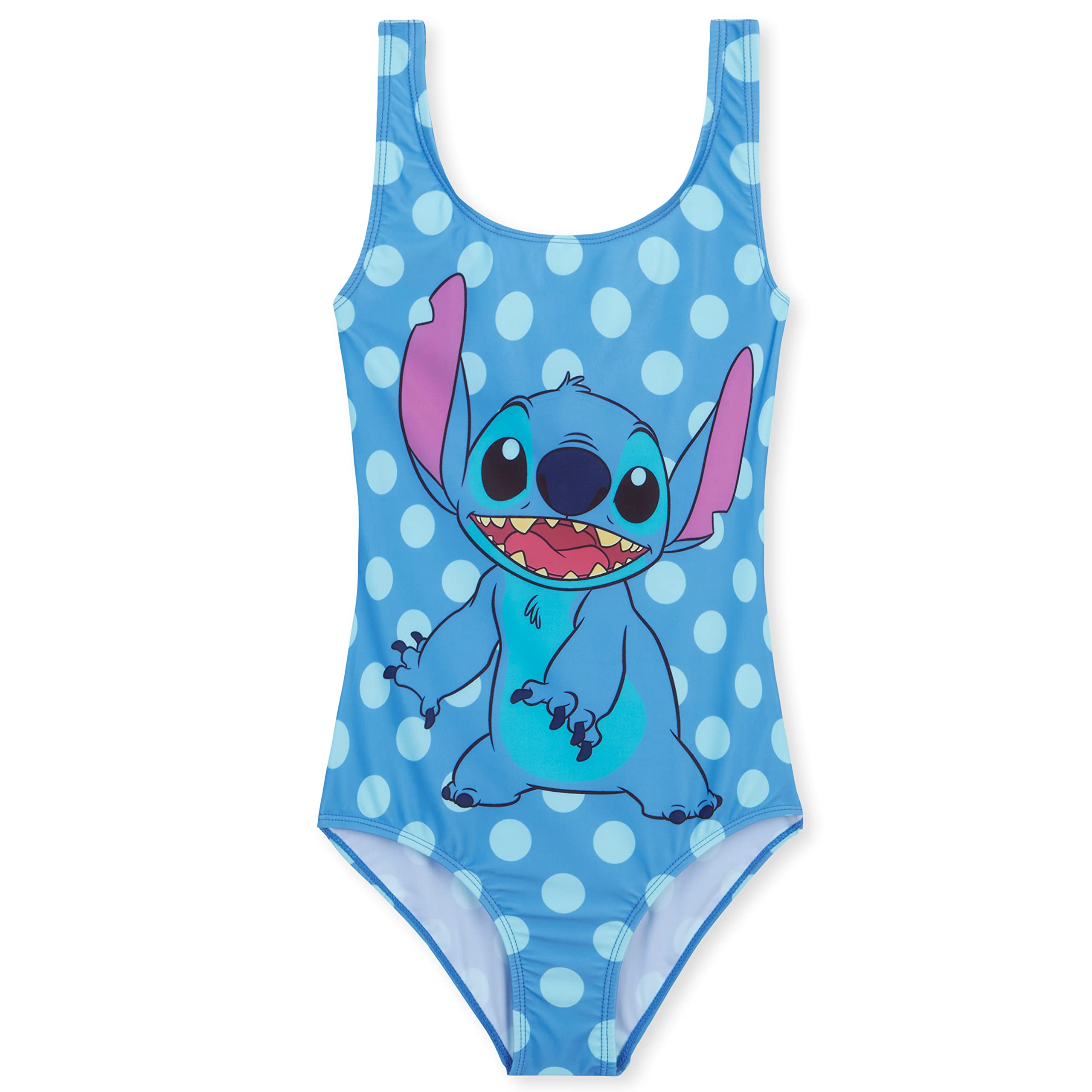 Disney Stitch Girls Swimming Costume Stretchy One Piece Swimsuit Comfy ...