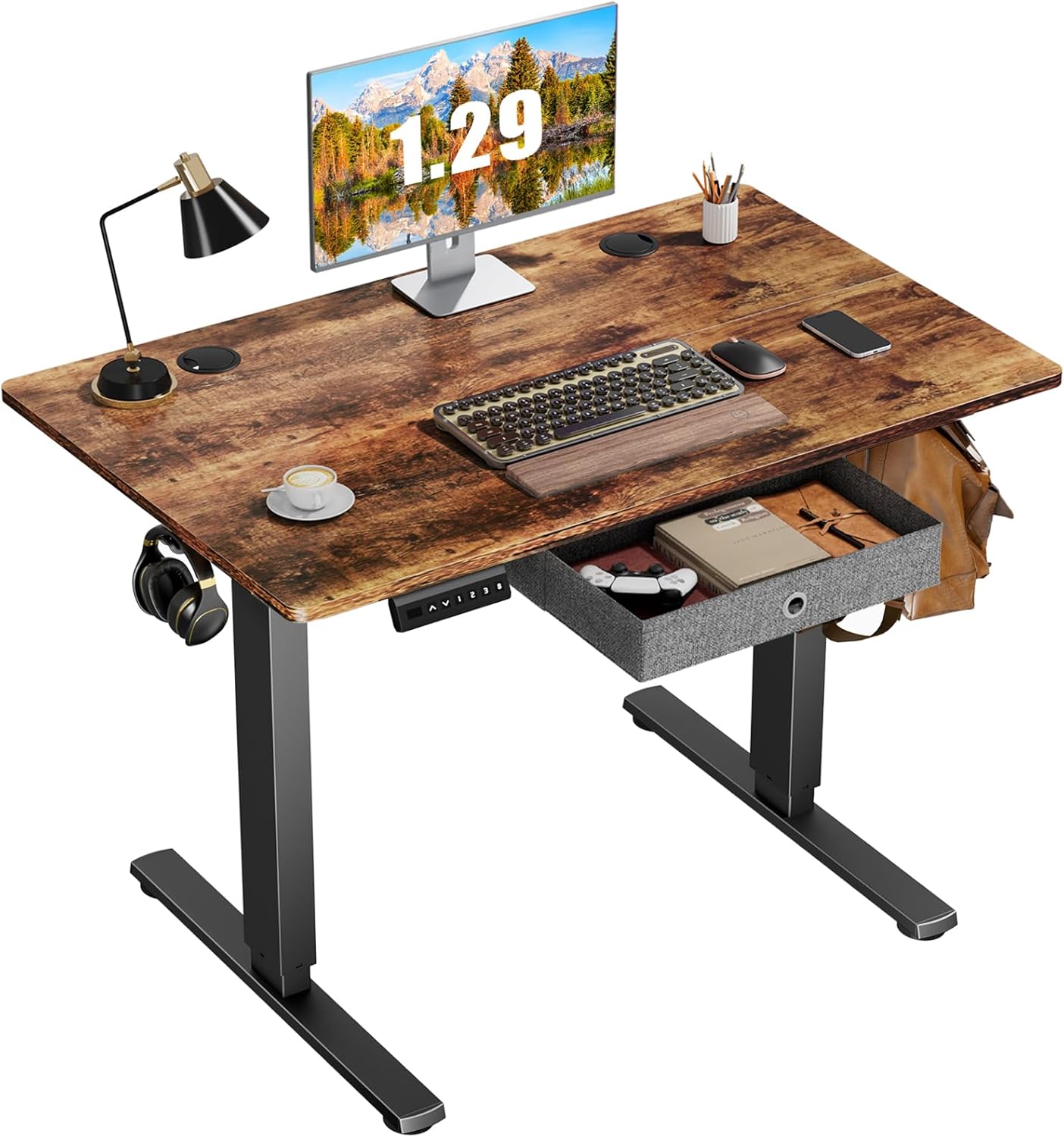 Amazon.com: NEWBULIG Electric Height Adjustable Sit Stand Home Office ...