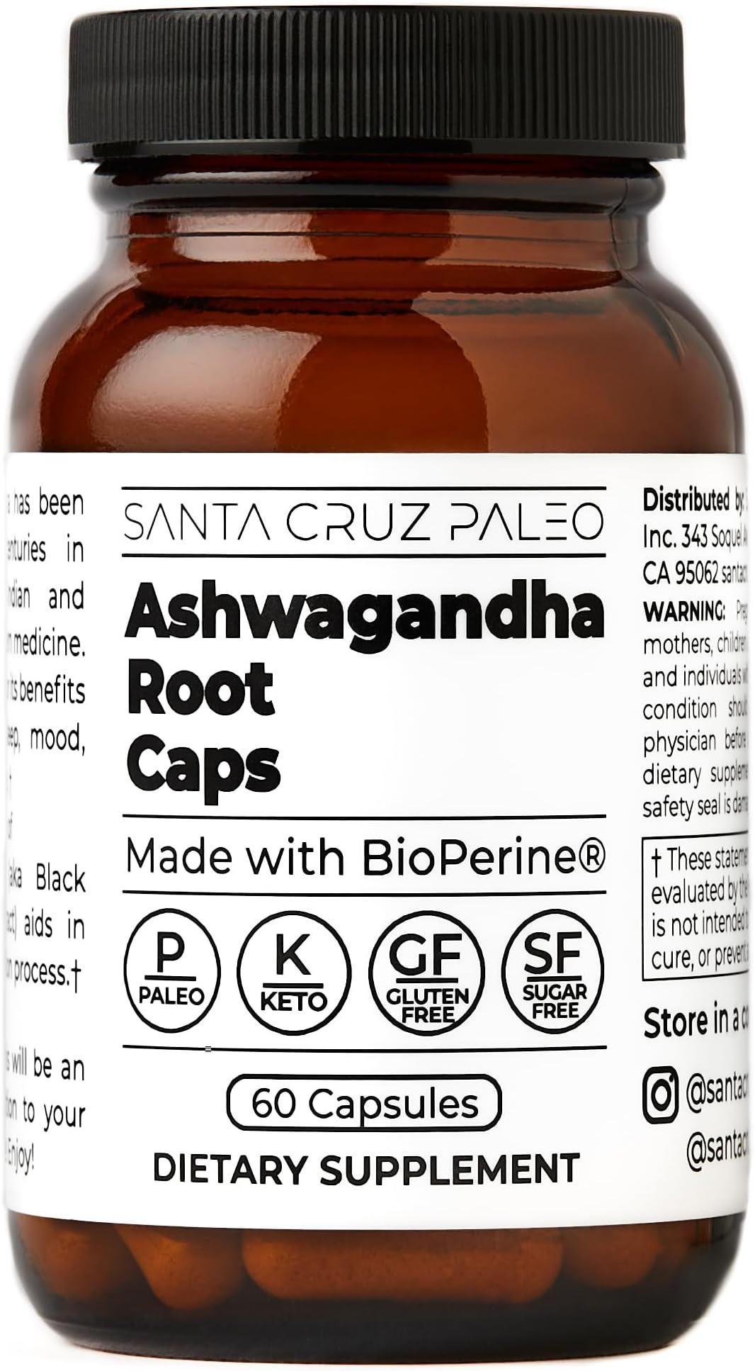Amazon.com: Santa Cruz Paleo Ashwagandha Capsules, 600mg Ashwagandha ...