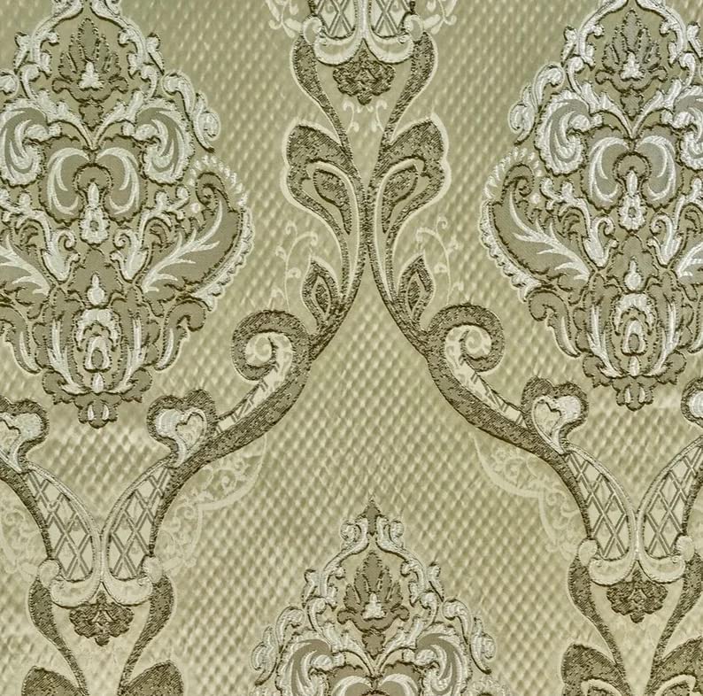 Amazon.com: 54" Renaissance Jacquard Drapery Upholstery Damask Stripe ...