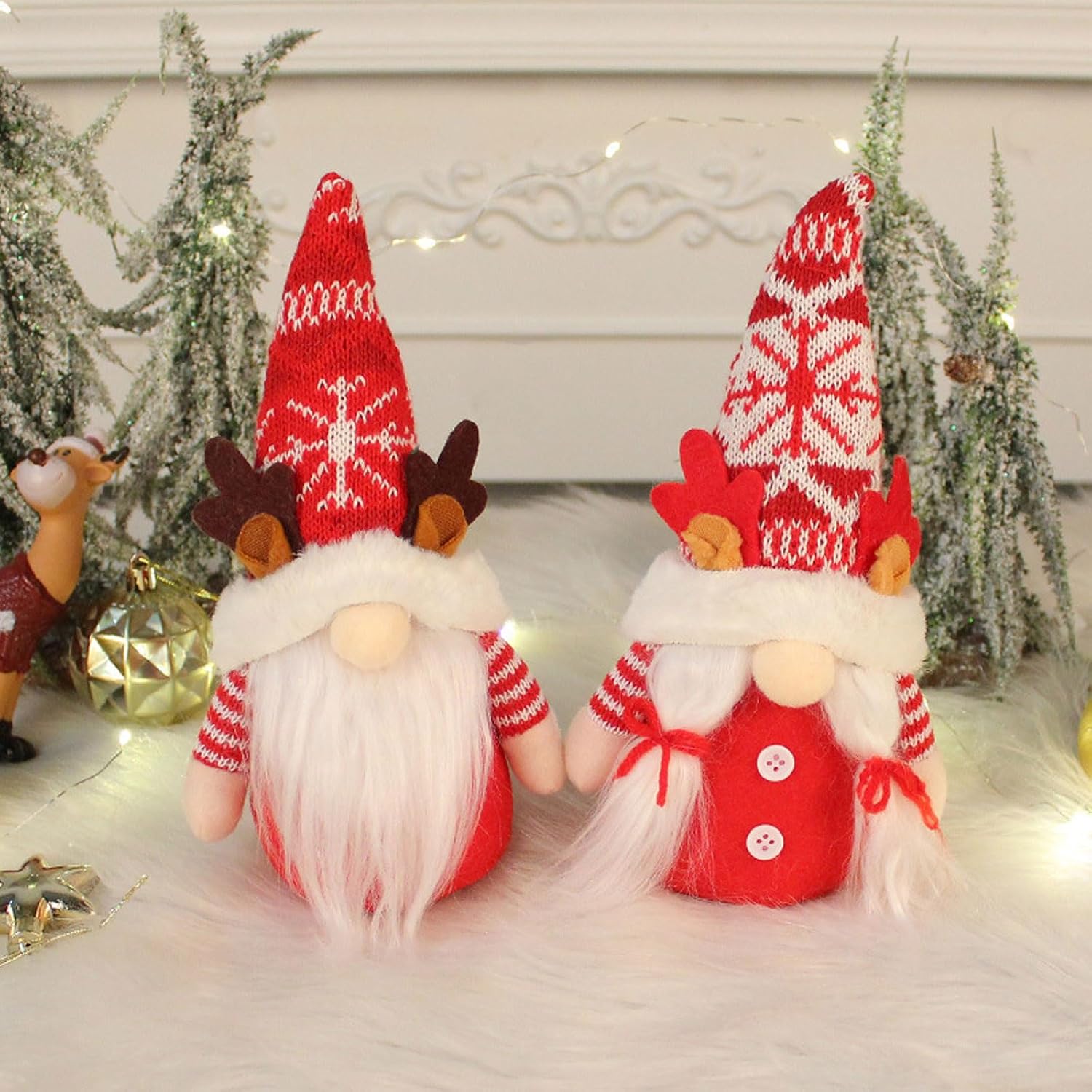 Amazon.com: 2Pcs Christmas Gnome Plush Decoration, Cute Christmas ...